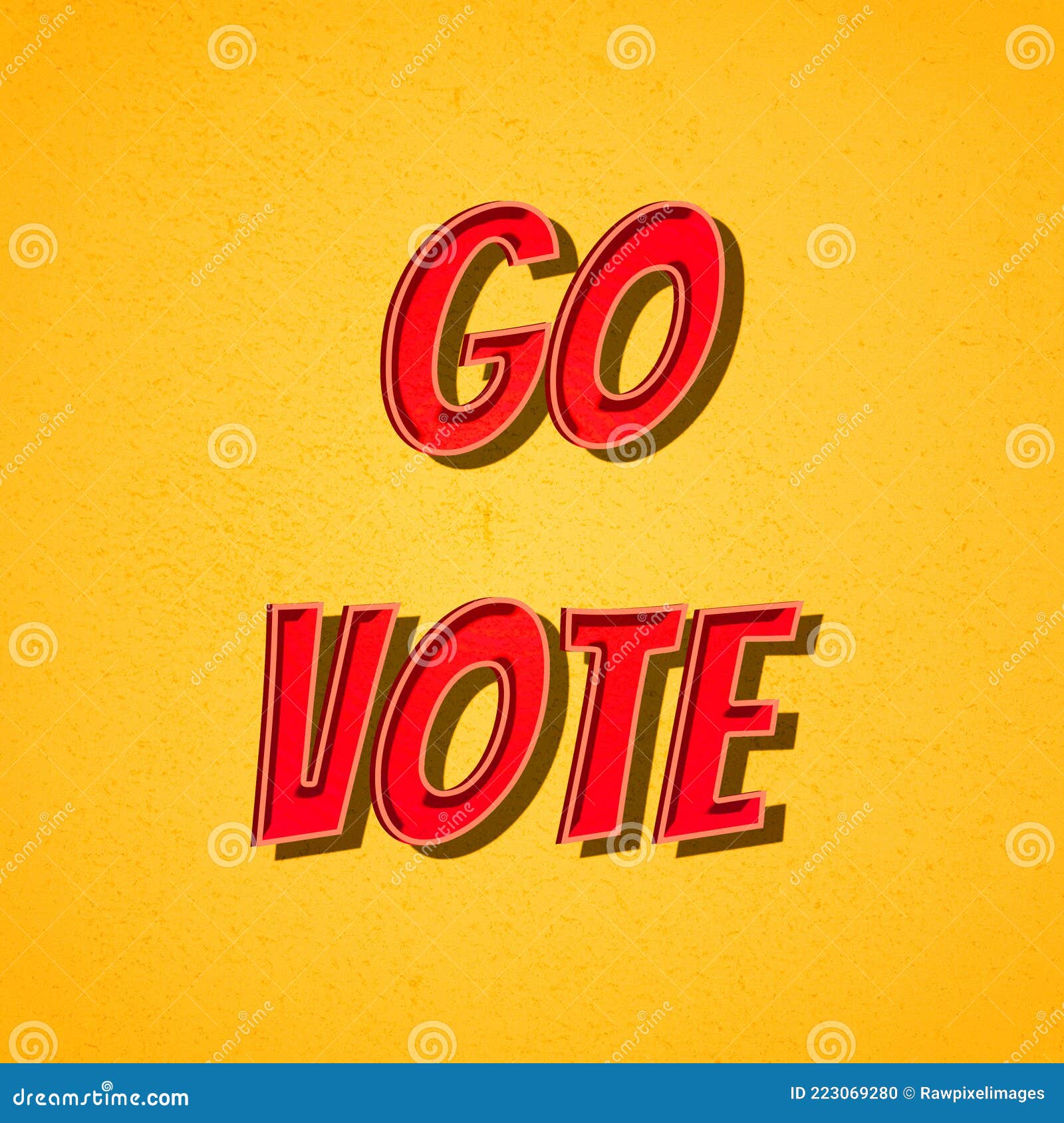 Go Vote Retro Typography Illustration Stock Illustration - Illustration ...