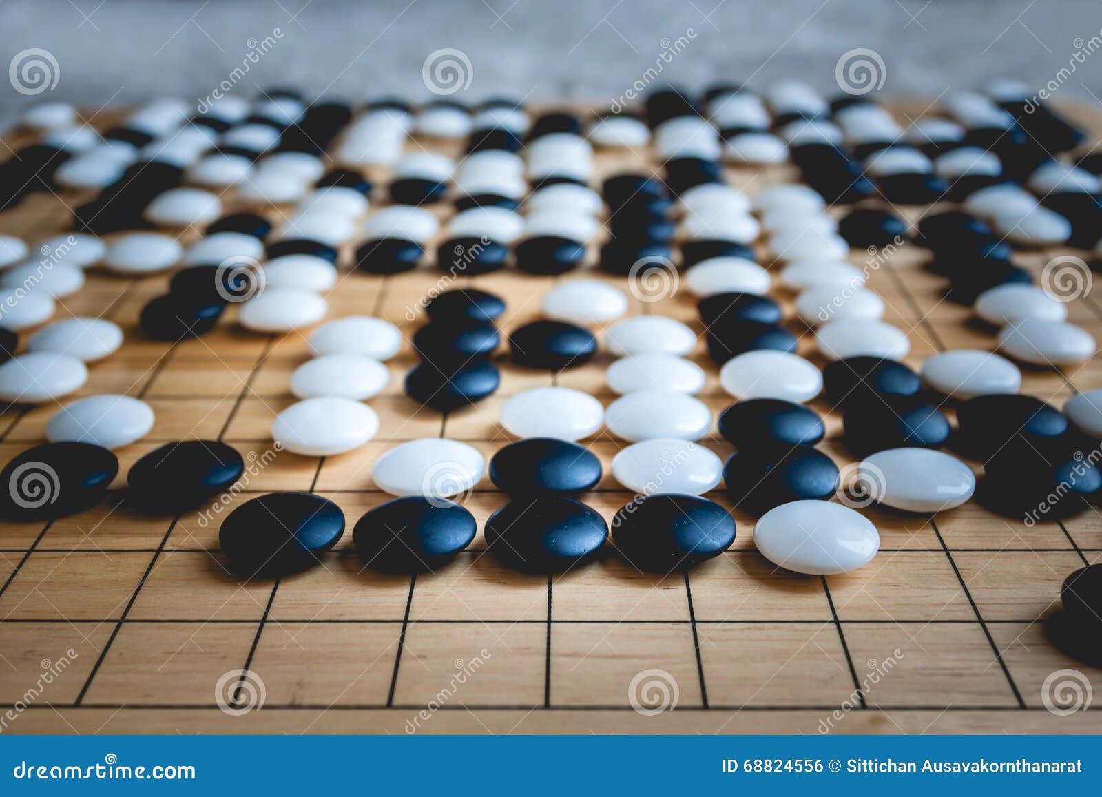 Go or Weiqi board game stock photo. Image of desk, close - 68824556