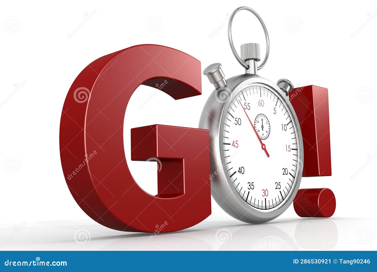 Go Word with Stopwatch Isolated for Competition Concept Stock ...