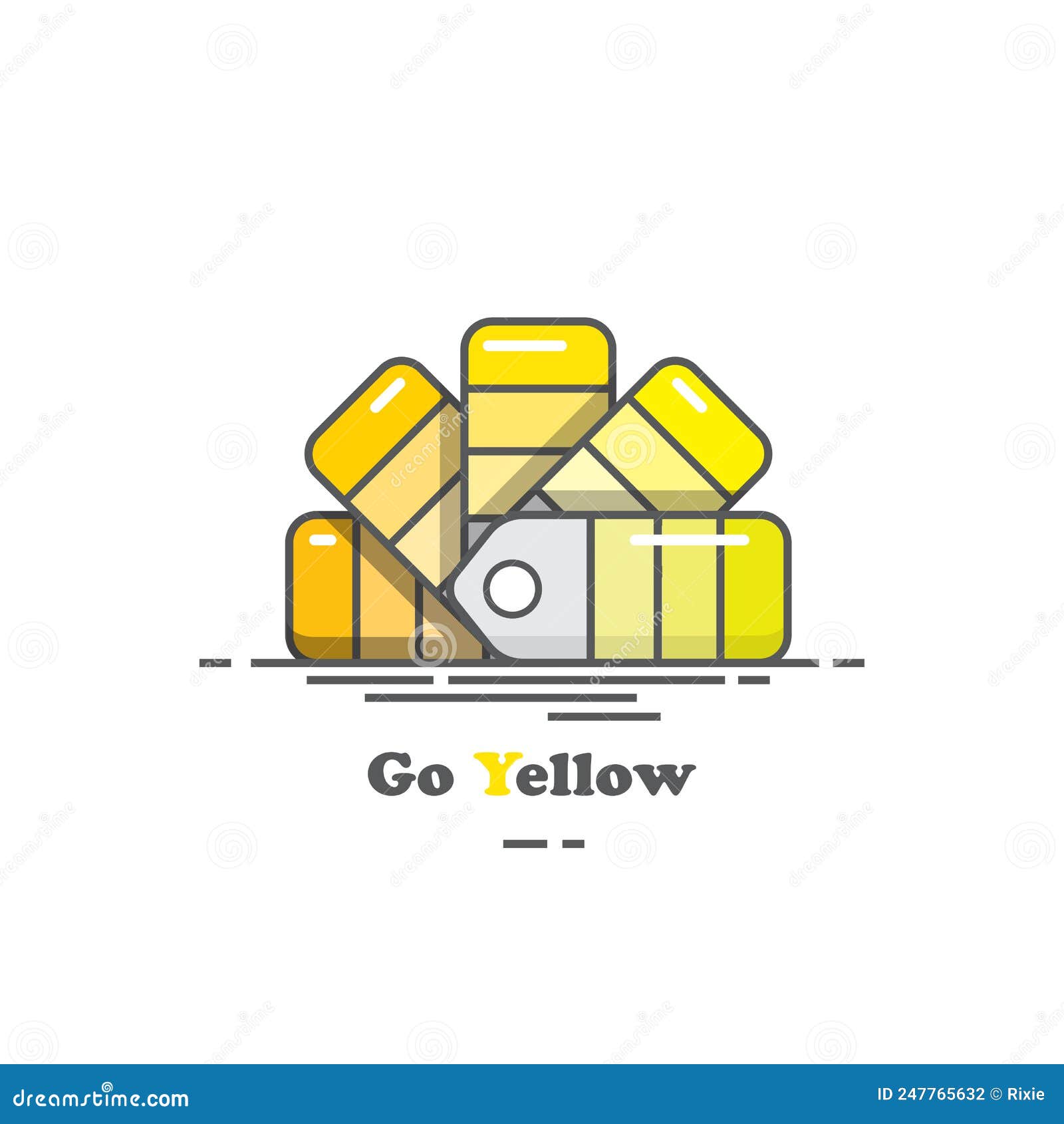 Go Yellow stock vector. Illustration of guide, shade - 247765632