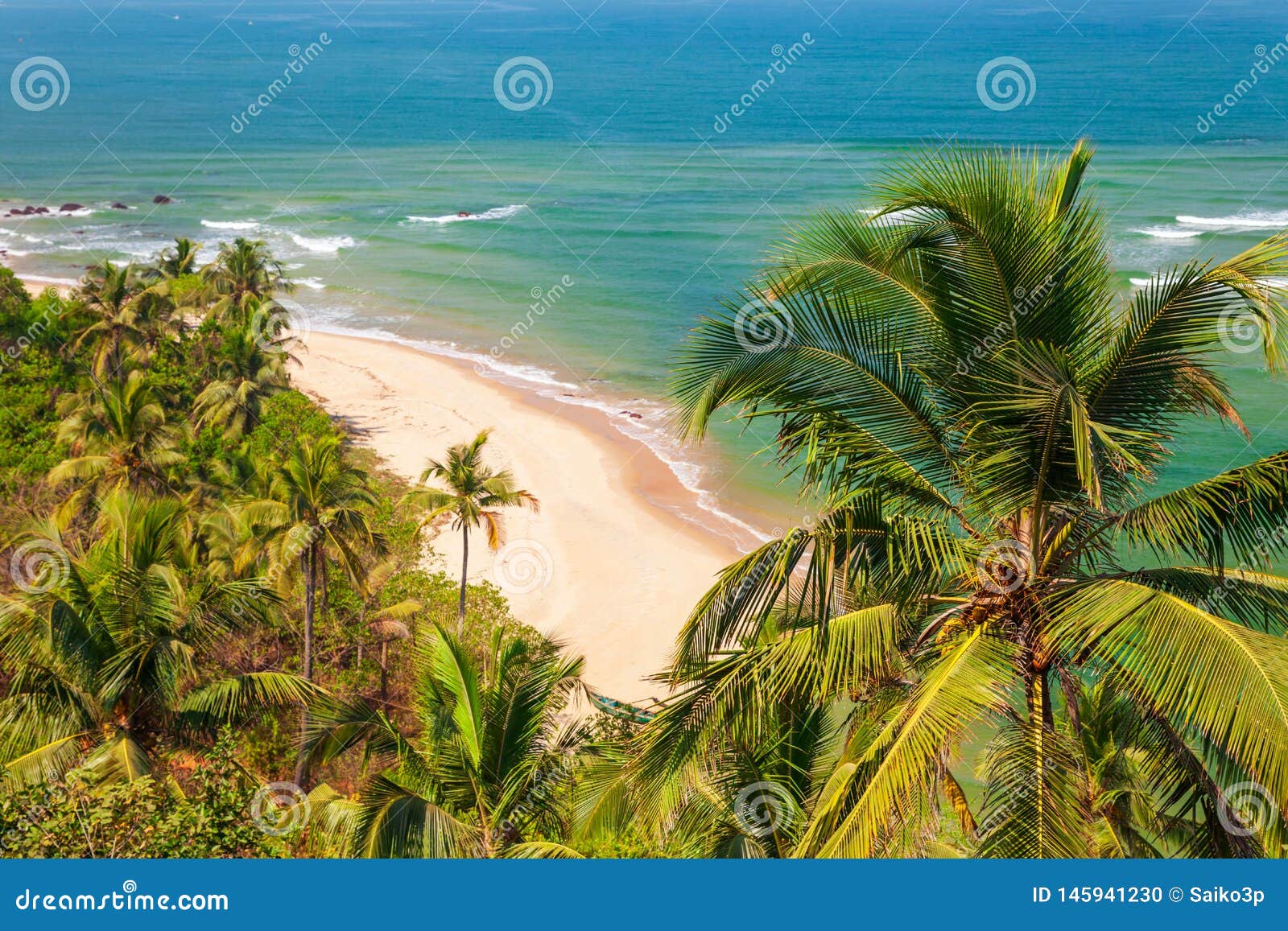 Goa Beach Aerial View, India Stock Photo - Image of island, tropical ...