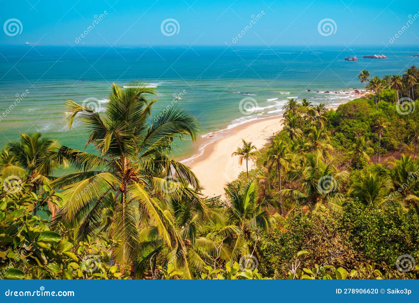 Goa Beach Aerial View, India Stock Photo - Image of vacation, beach ...