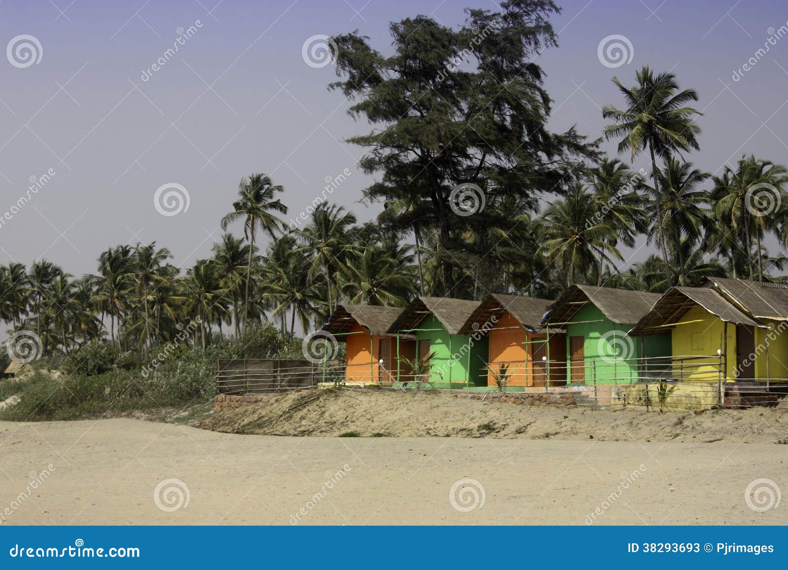 Goa Beach Huts stock image. Image of multi, summer, promenade - 38293693