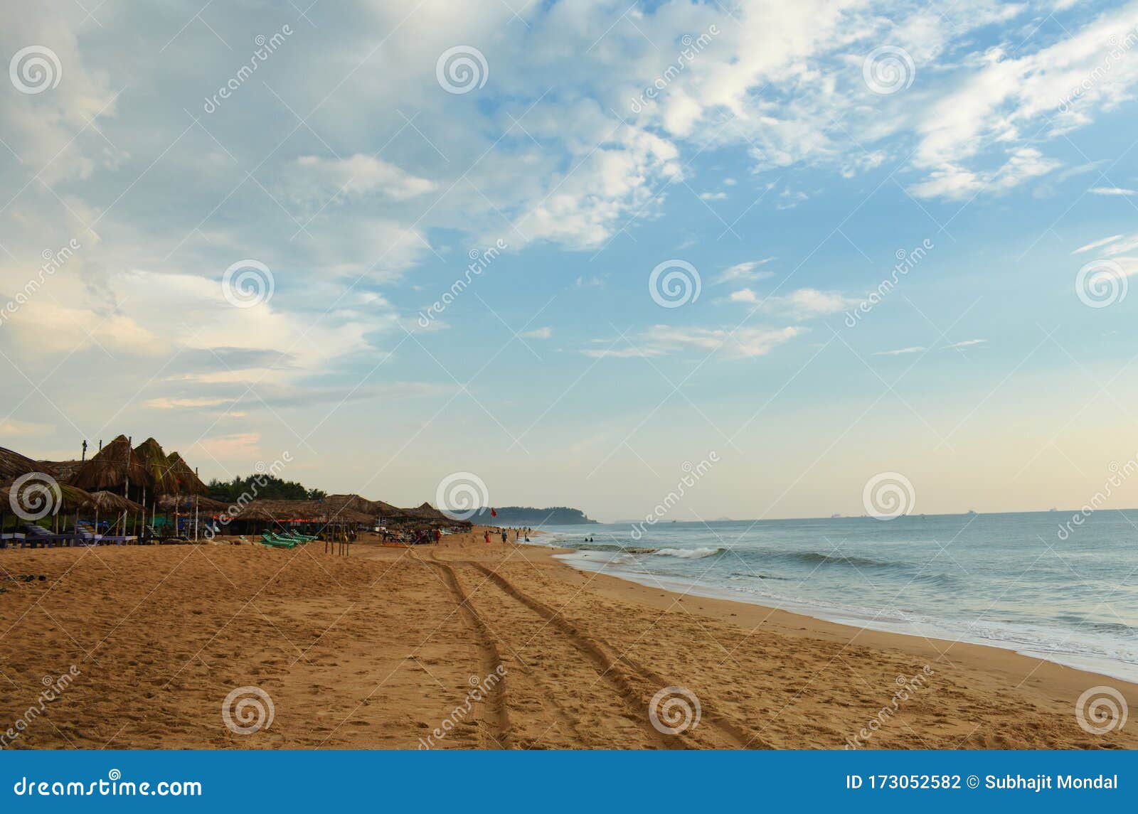 Goa Beach and a Sand Trail with Blue Sky in India Stock Photo - Image ...