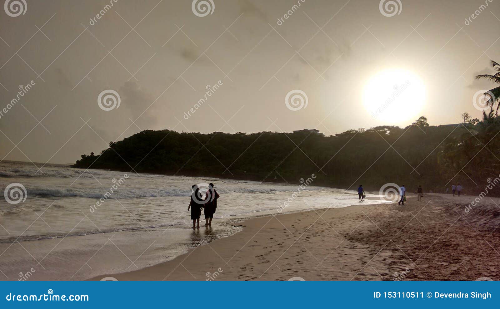 Goa Beach sun set in india stock image. Image of peace - 153110511