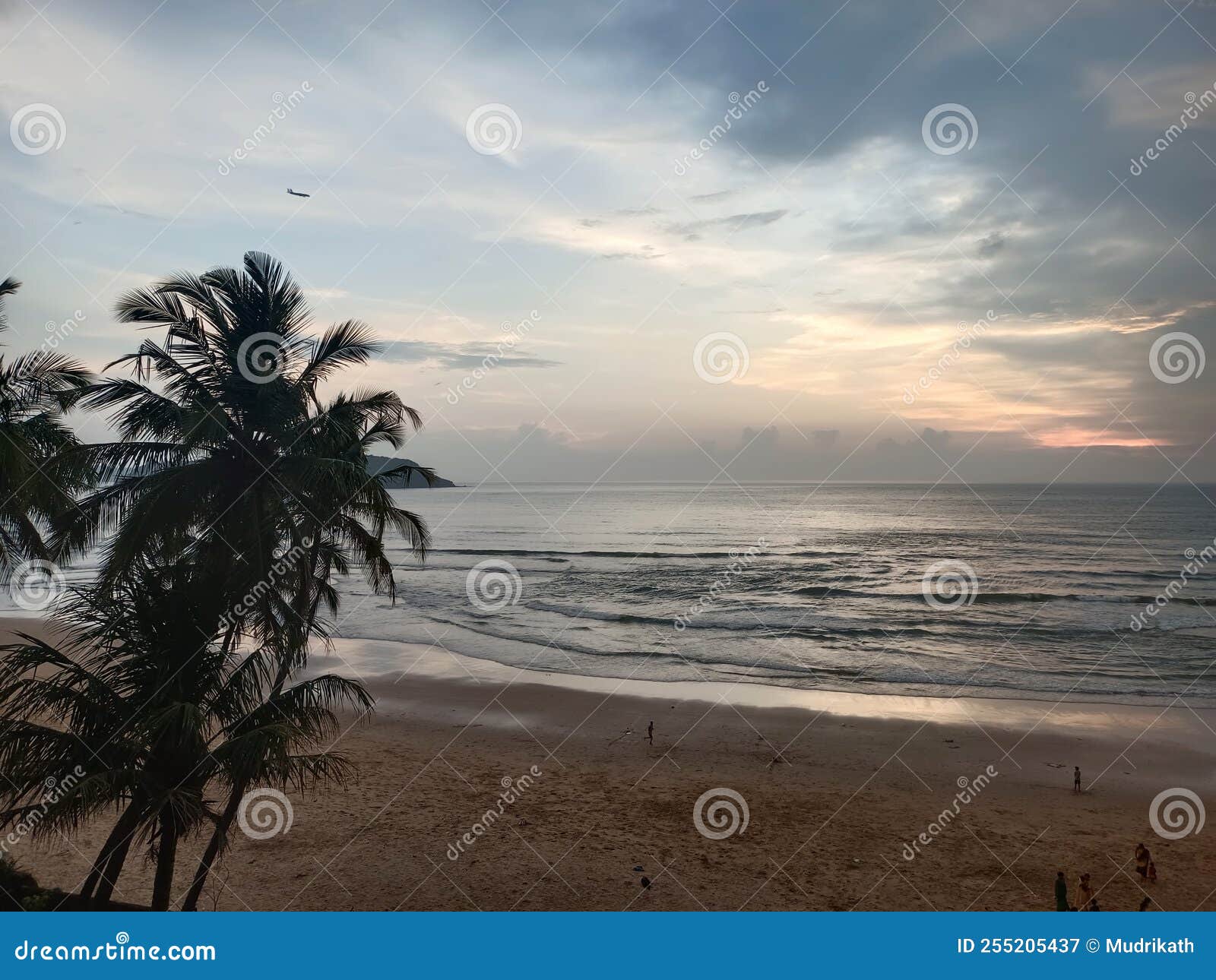 Goa beach sunset view stock image. Image of coast, evening - 255205437