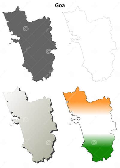 Goa Blank Detailed Outline Map Set Stock Vector - Illustration of empty ...