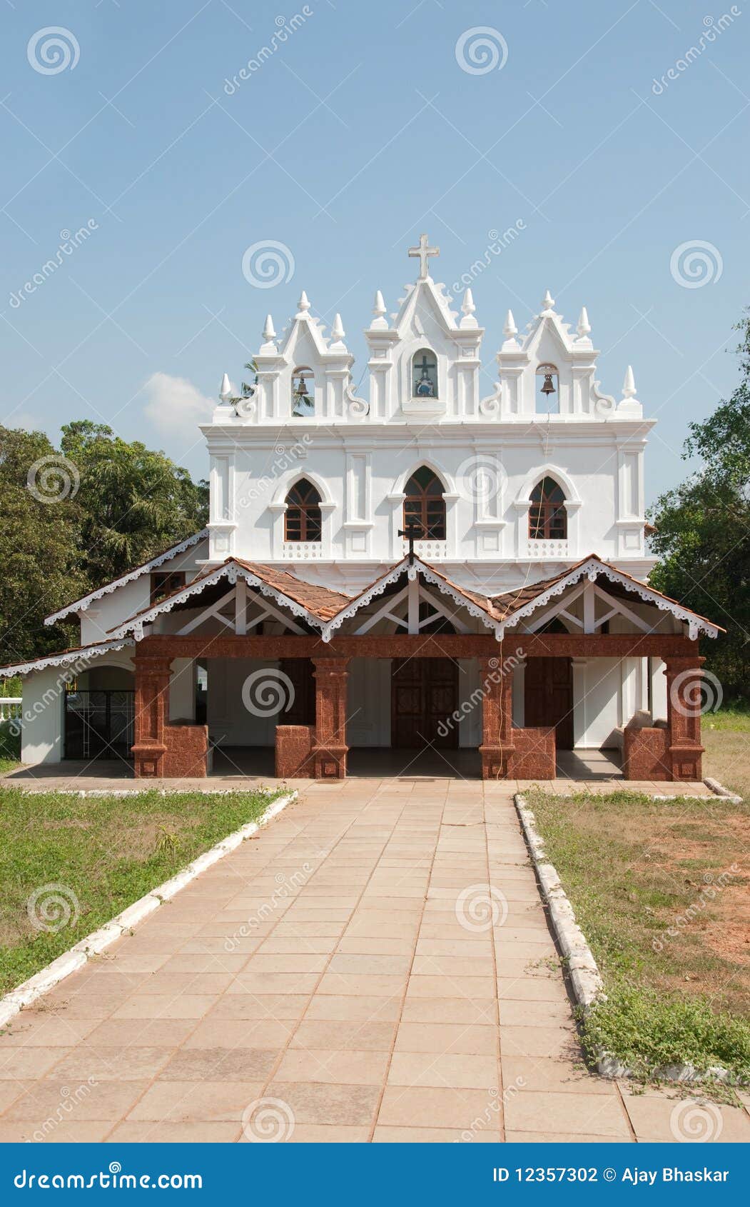 Goa church stock photo. Image of indian, picturesque - 12357302