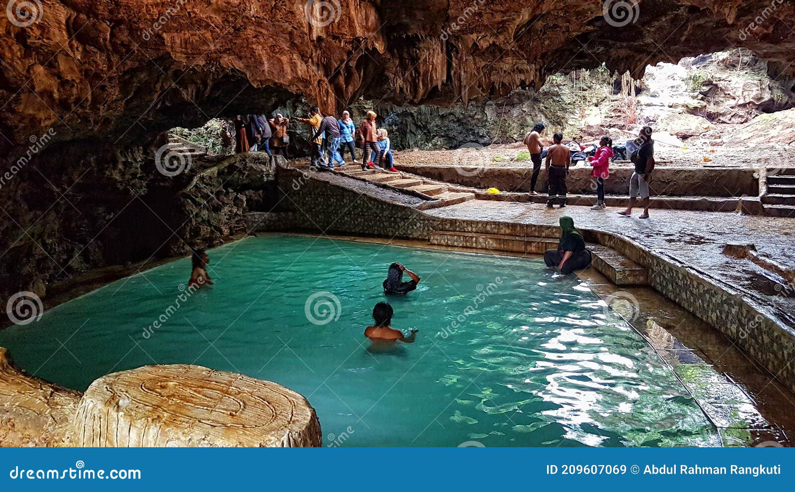 Hotspring in the cave editorial stock image. Image of indonesia - 209607069