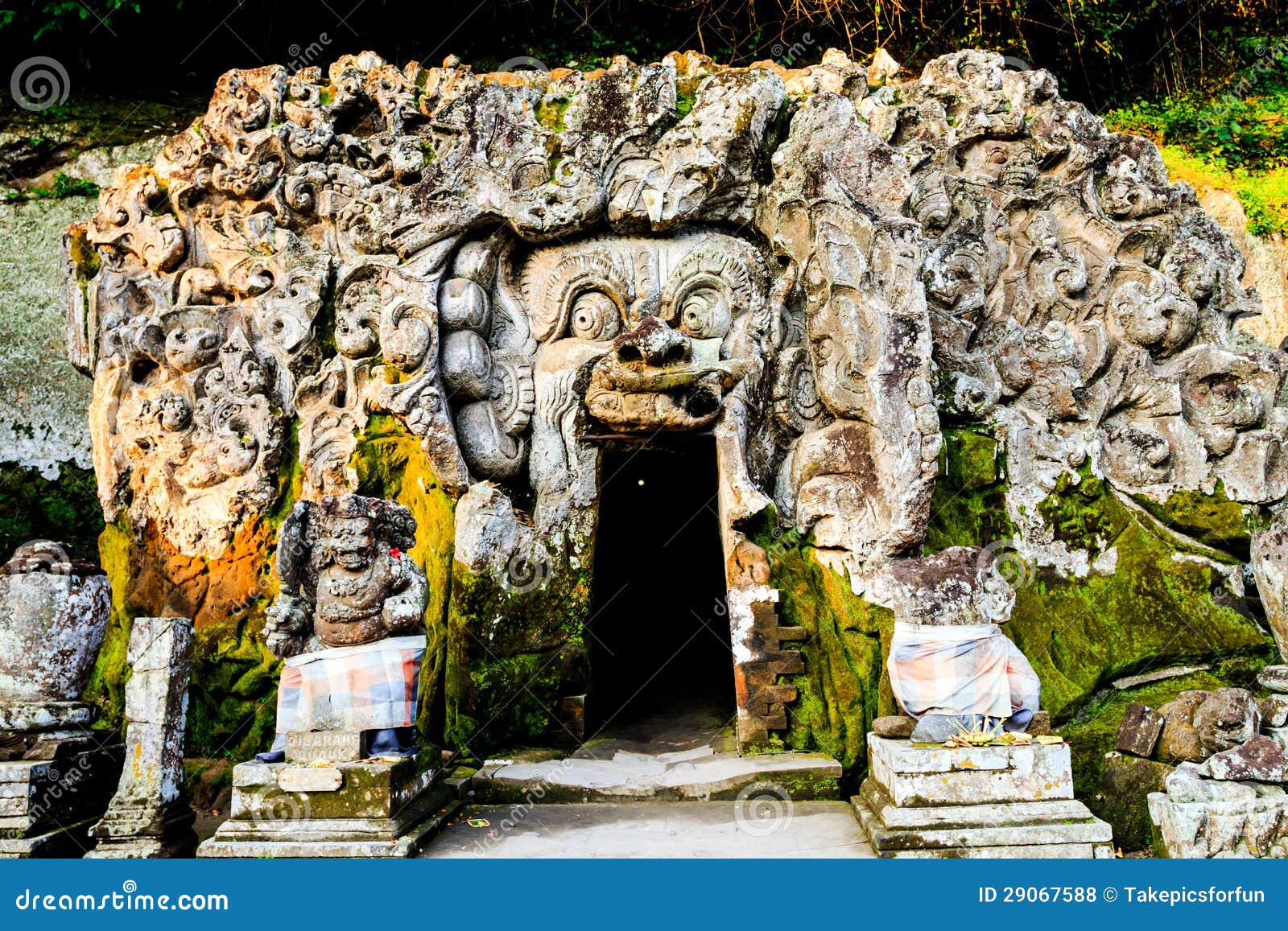 Goa Gajah Temple Entrance. Goa Gajah, Or Elephant Cave, Is Located On ...