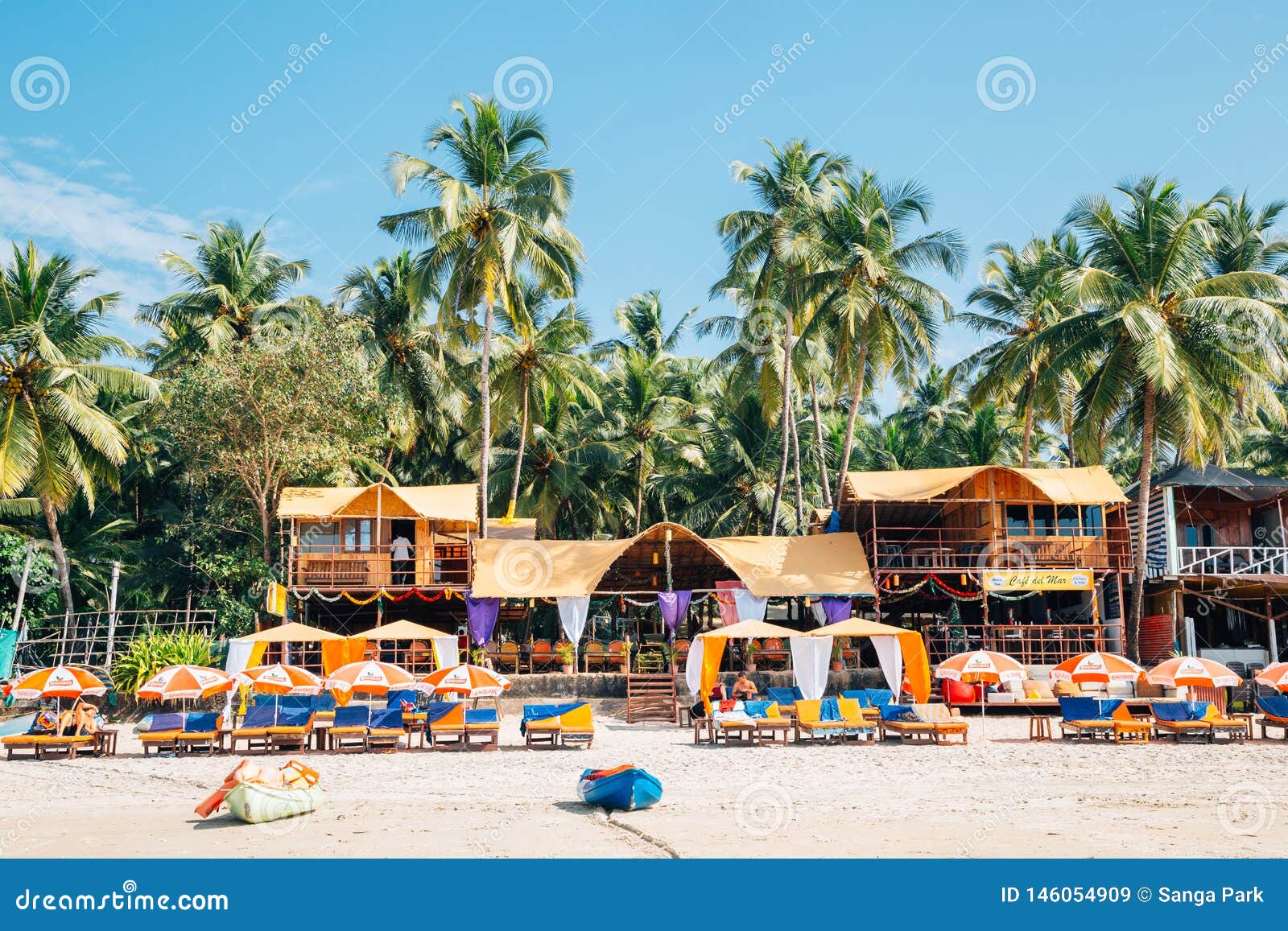 Palolem Beach with Tropical Palm Trees in Goa, India Editorial Stock ...