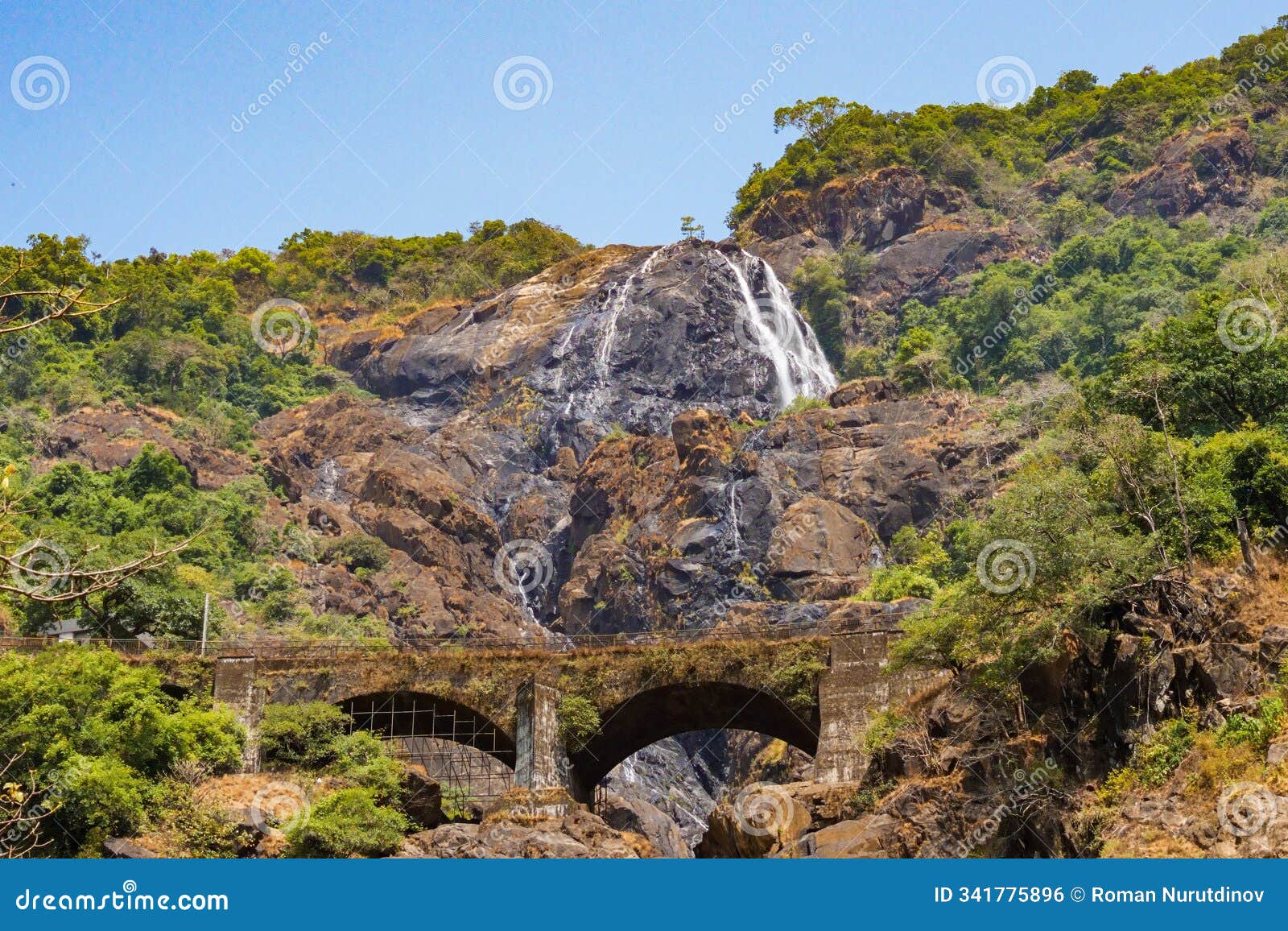 GOA, India - February 28, 2024: Railway Bridge and the Upper Part of ...