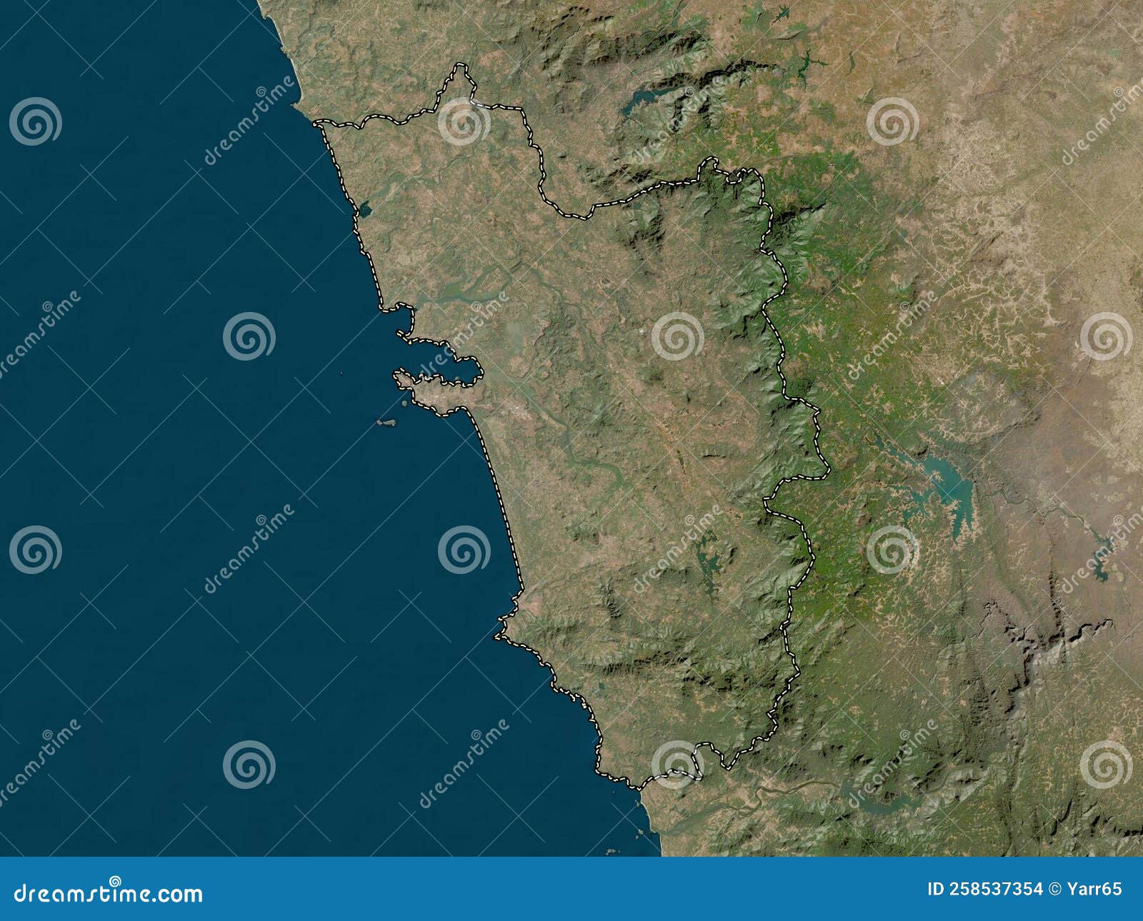 Goa, India. Low-res Satellite. No Legend Stock Photo - Image of ...