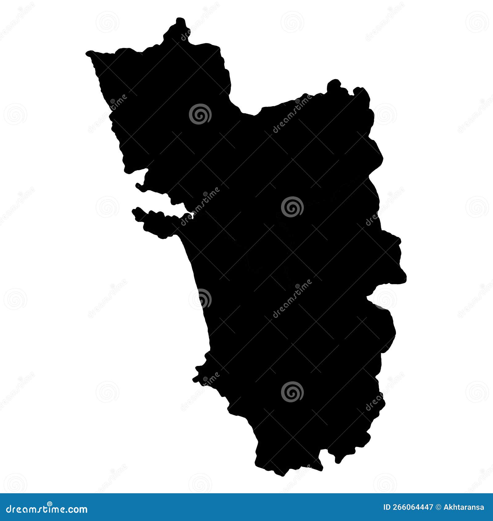 Goa, India Map Black Silhouette And Outline Isolated On White ...