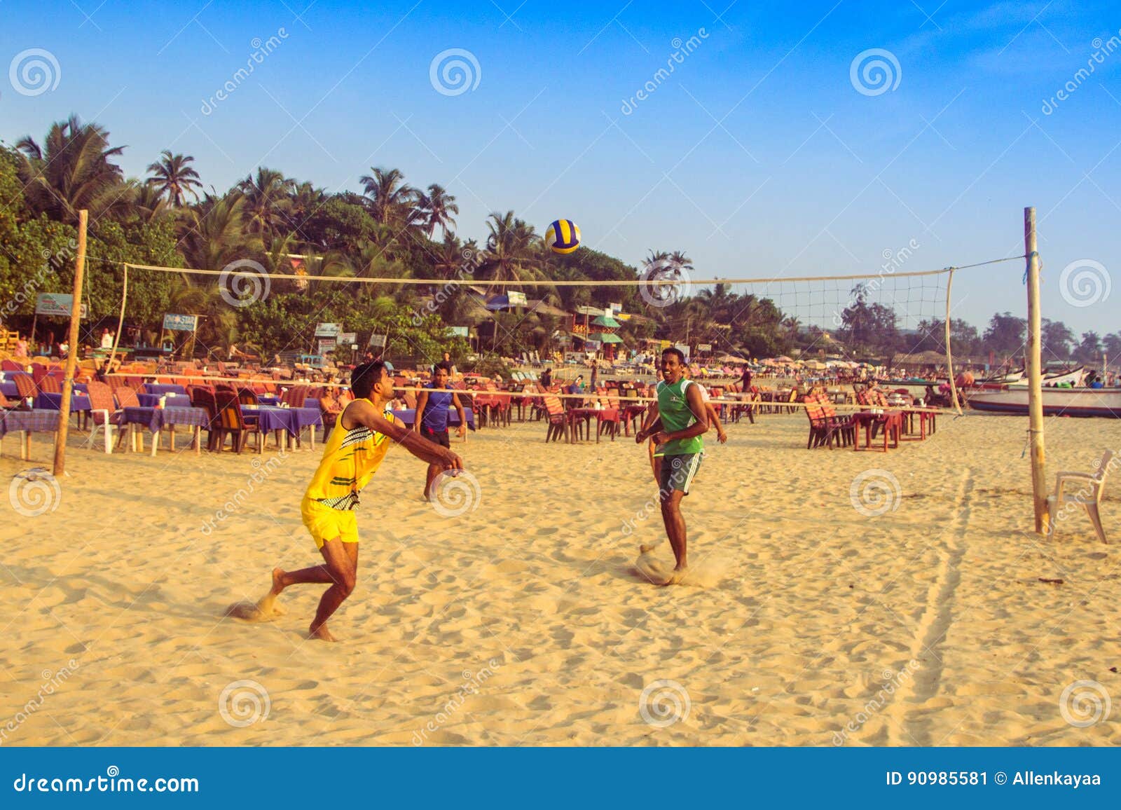 GOA, INDIA - MARCH 1: People on Arambol Beach on March 1, 2017 ...