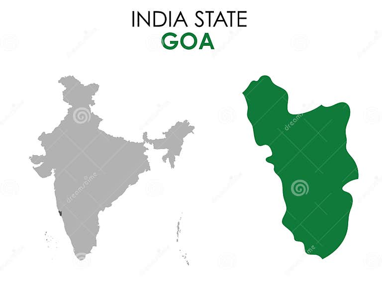 Goa Map of Indian State. Goa Map Vector Illustration Stock Illustration ...