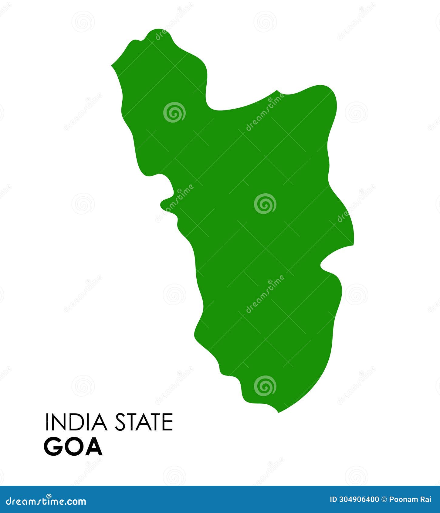 Goa Map of Indian State. Goa Map Vector Illustration Stock Illustration ...