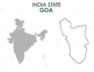 Goa Map of Indian State. Goa Map Vector Illustration Stock Illustration ...