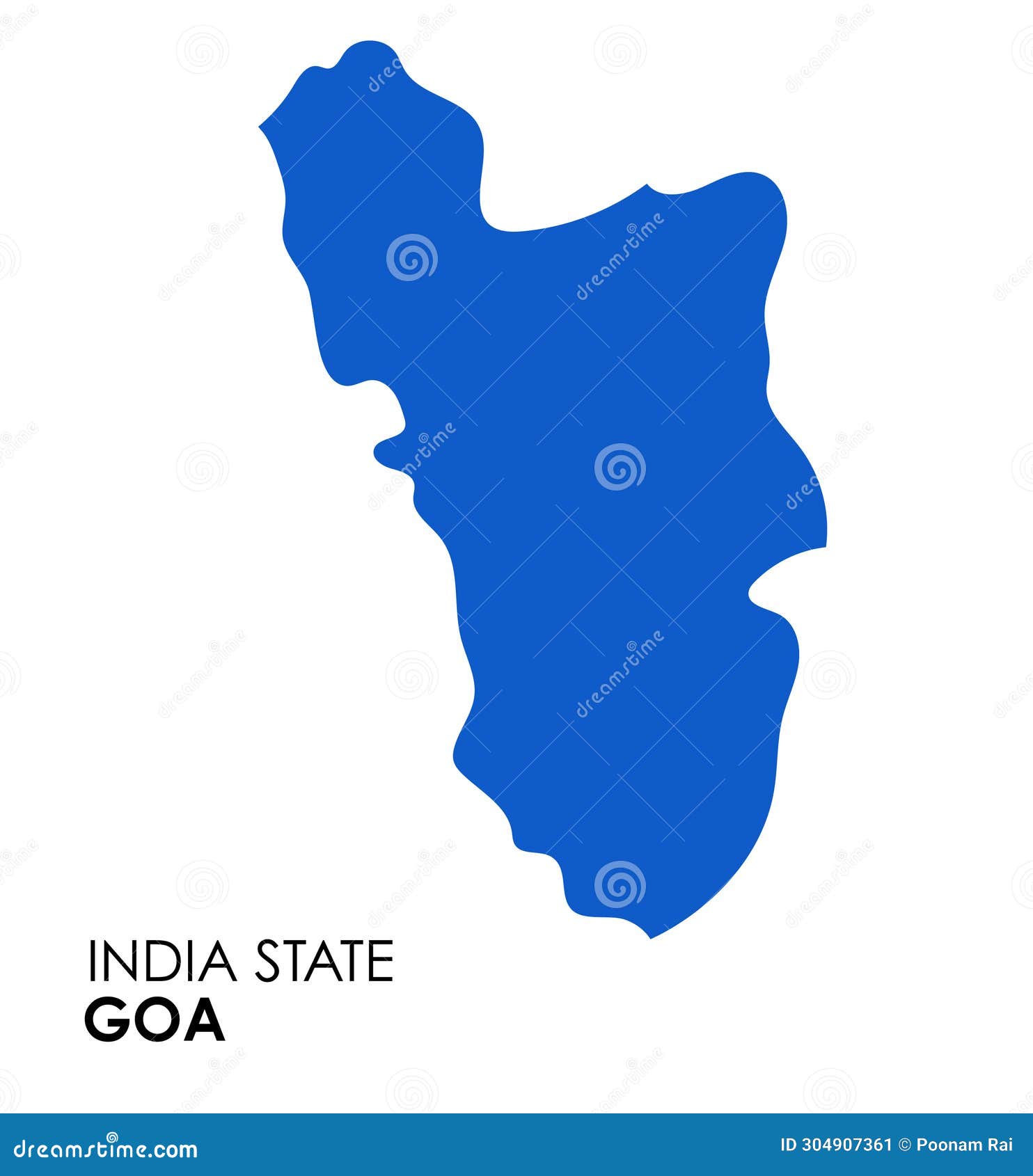 Goa Map of Indian State. Goa Map Vector Illustration Stock Illustration ...