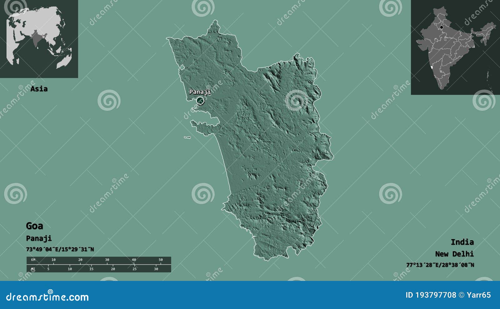 Goa, State of India,. Previews. Administrative Stock Illustration ...