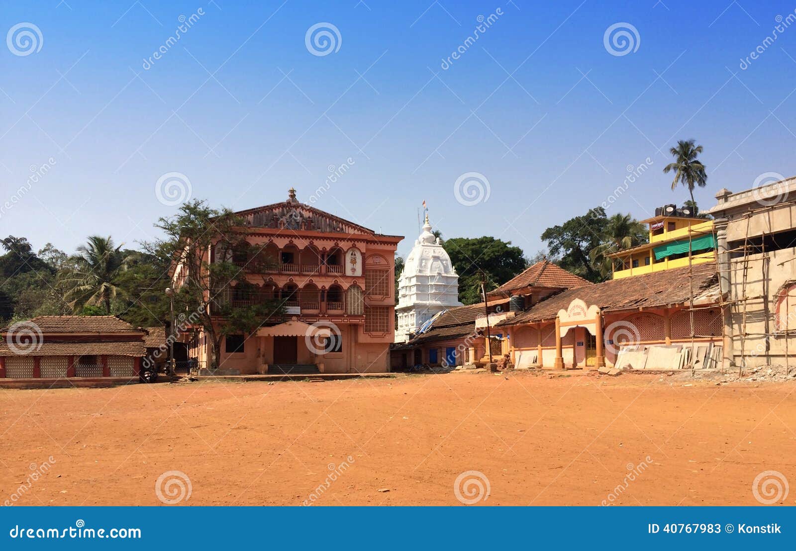 Goa. the Street of the Small Village with Several Temples Stock Image ...