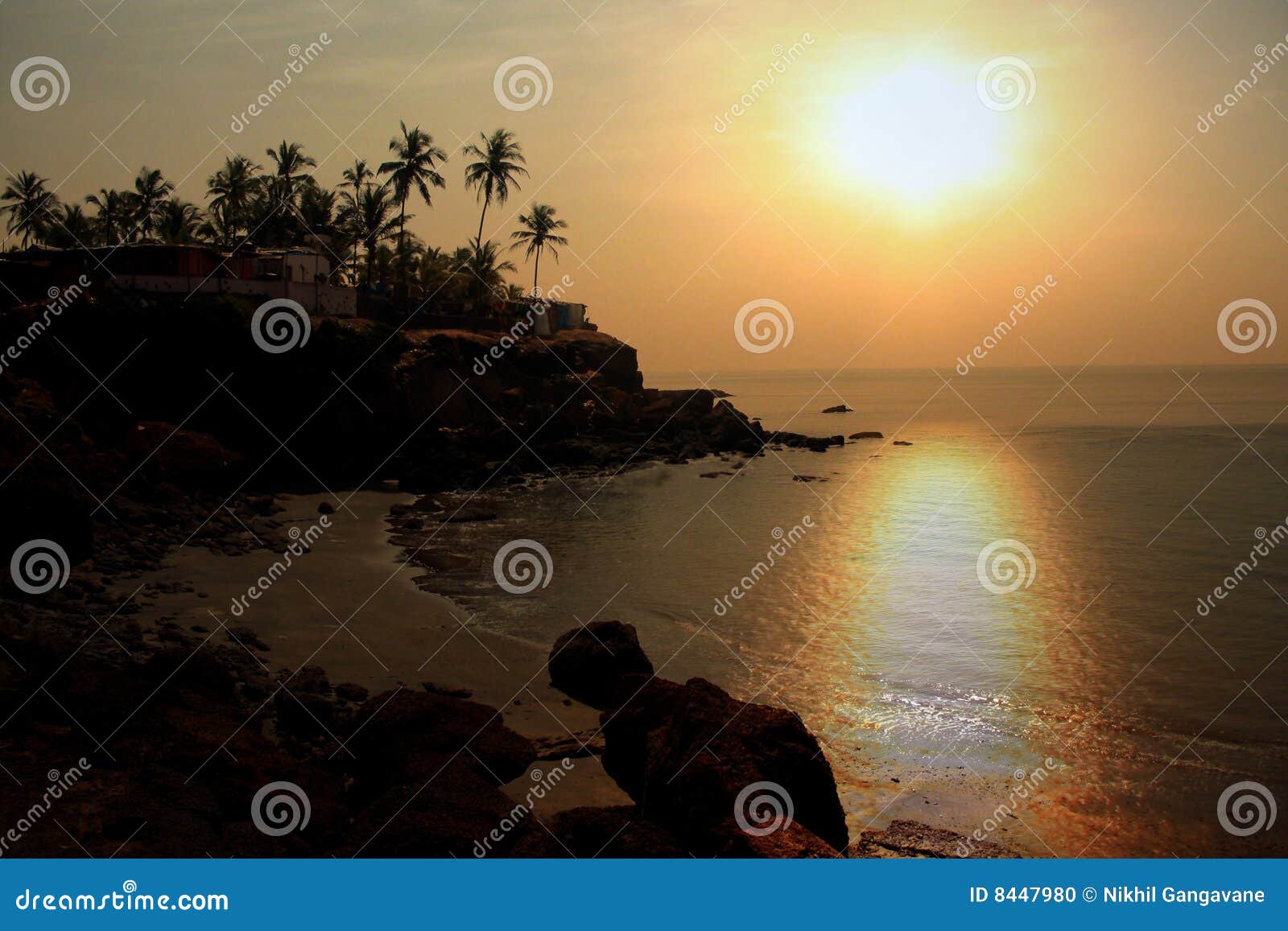 Goa Sunset stock photo. Image of vacation, peaceful, india - 8447980