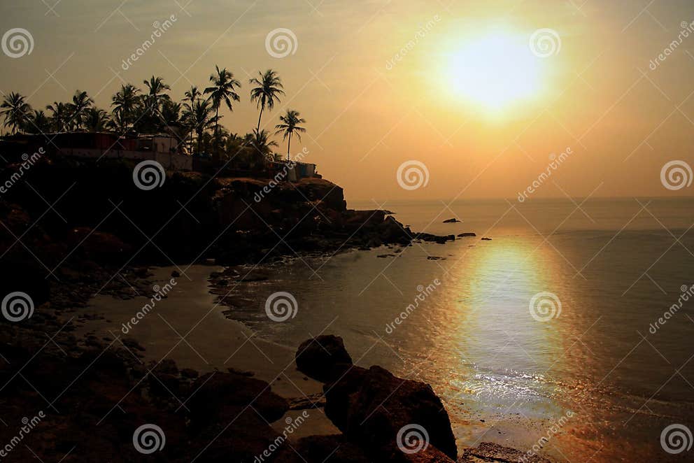 Goa Sunset stock photo. Image of vacation, peaceful, india - 8447980
