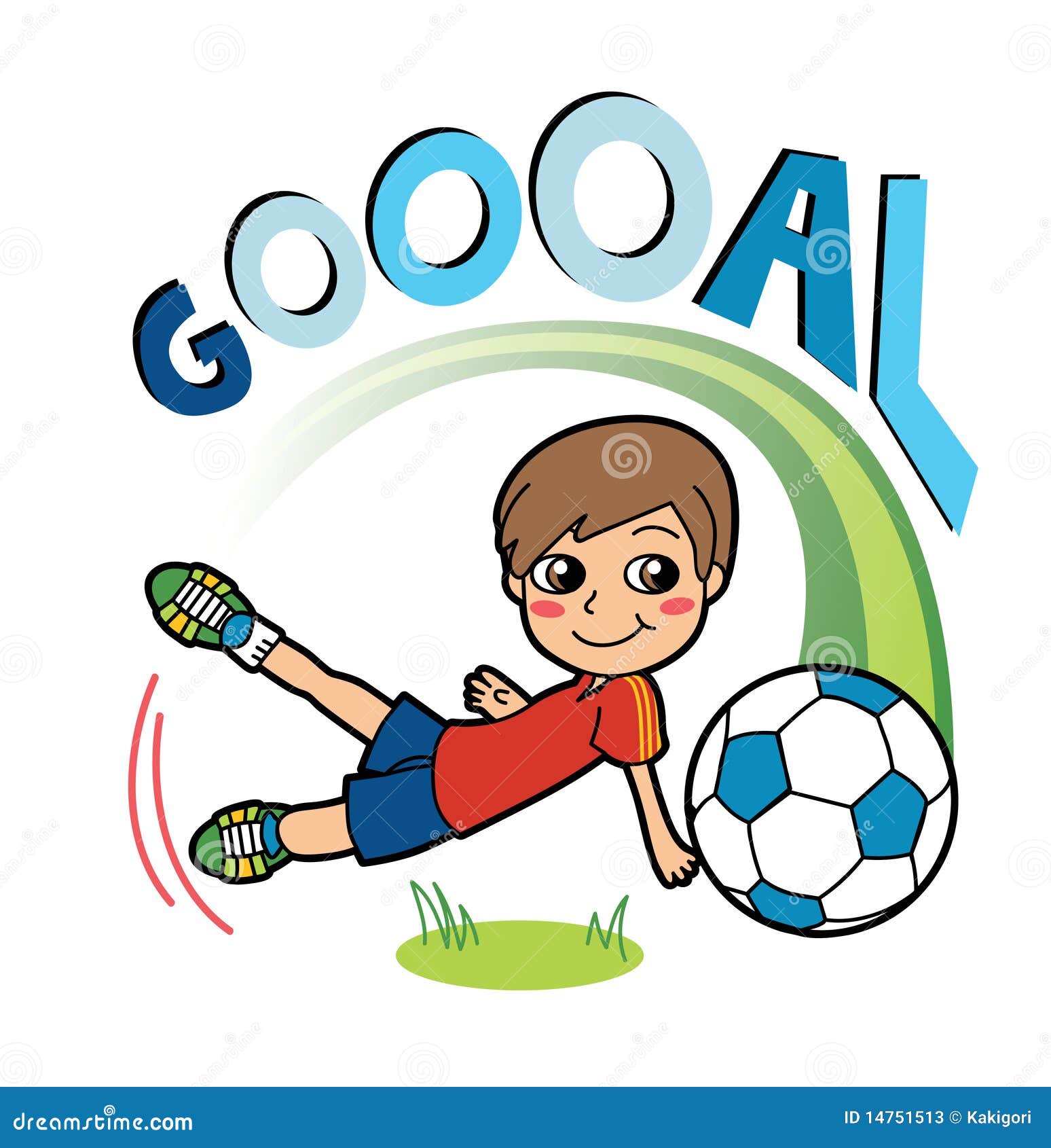 Goal stock vector. Illustration of grass, football, cartoon - 14751513