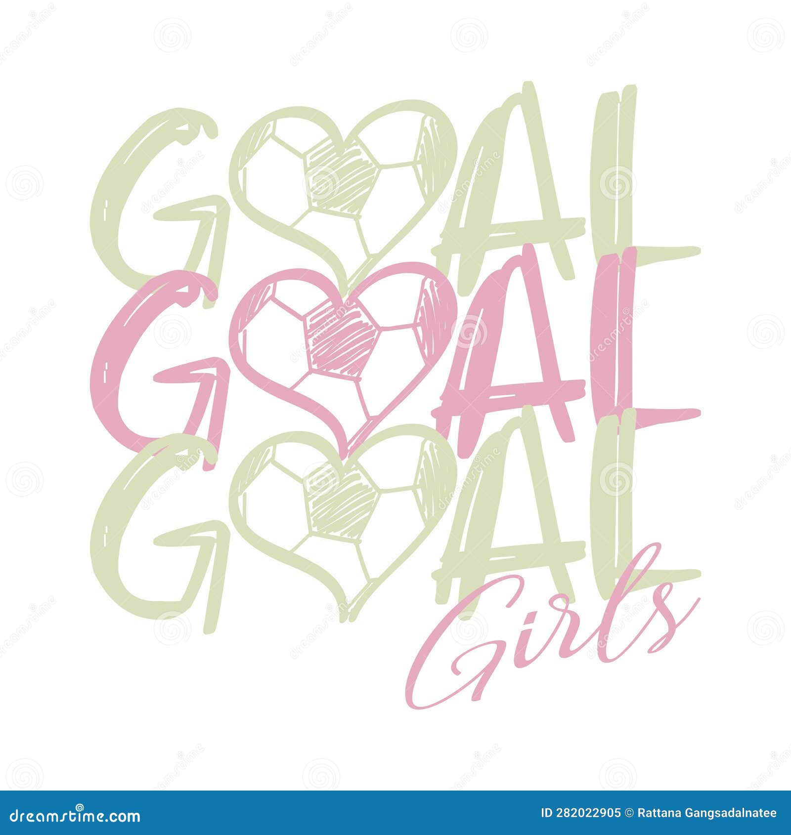 Goal girls football heart stock vector. Illustration of quotes - 282022905