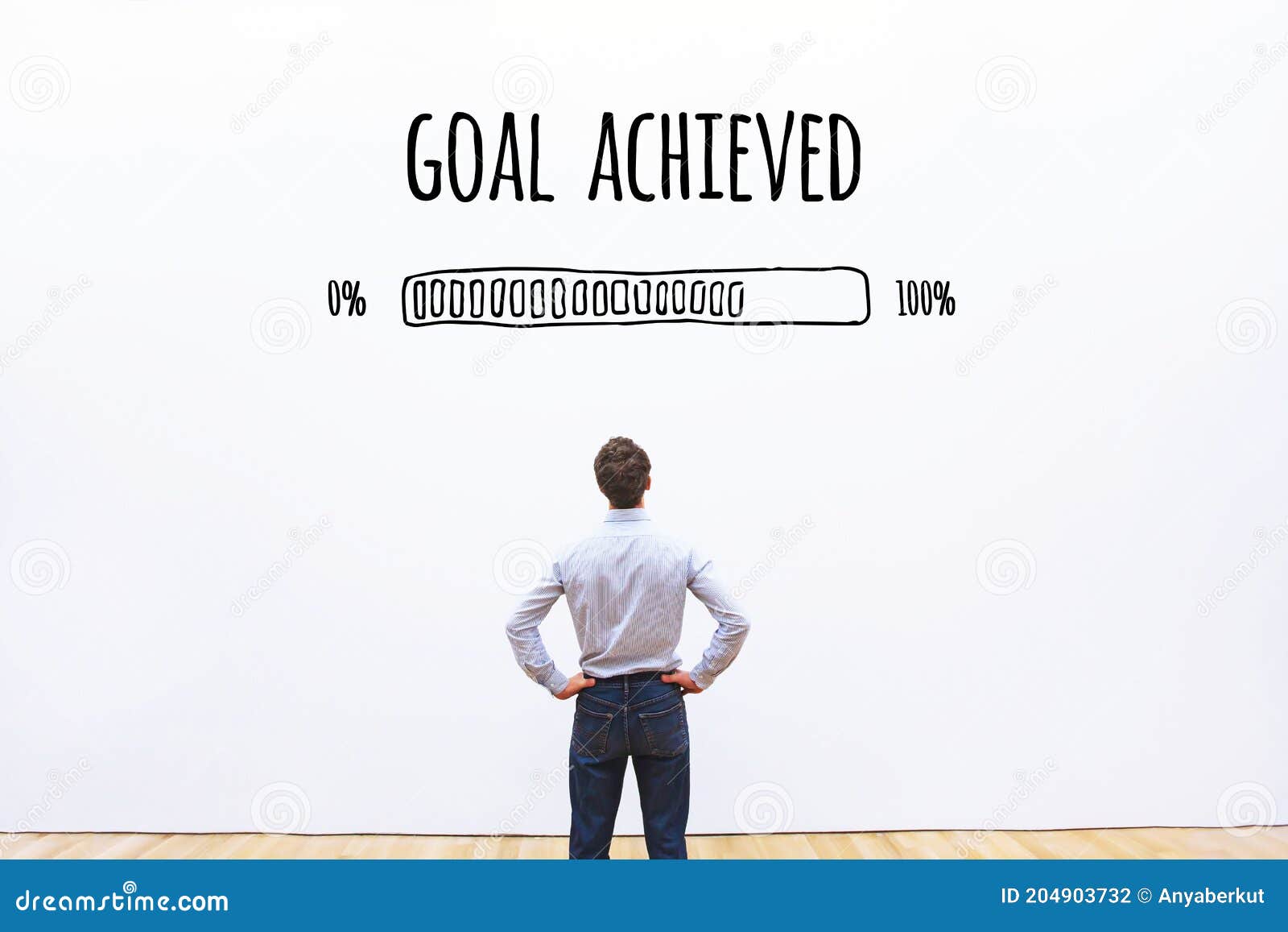 Goal Achieved Progress Loading Bar, Concept Stock Photo - Image of ...