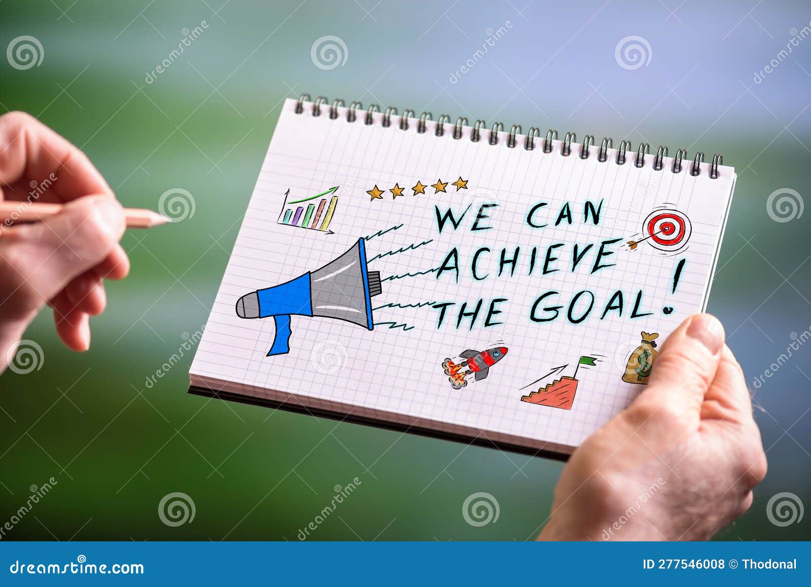 Goal Achievement Concept on a Notepad Stock Photo - Image of motivation ...
