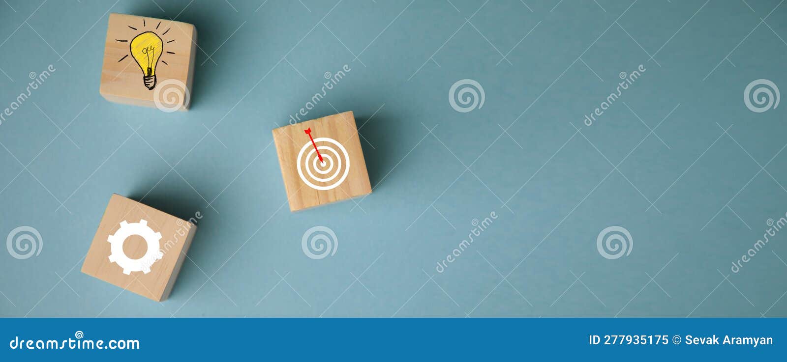 Goal Achievement Concept.Wooden Blocks Stock Image - Image of target ...