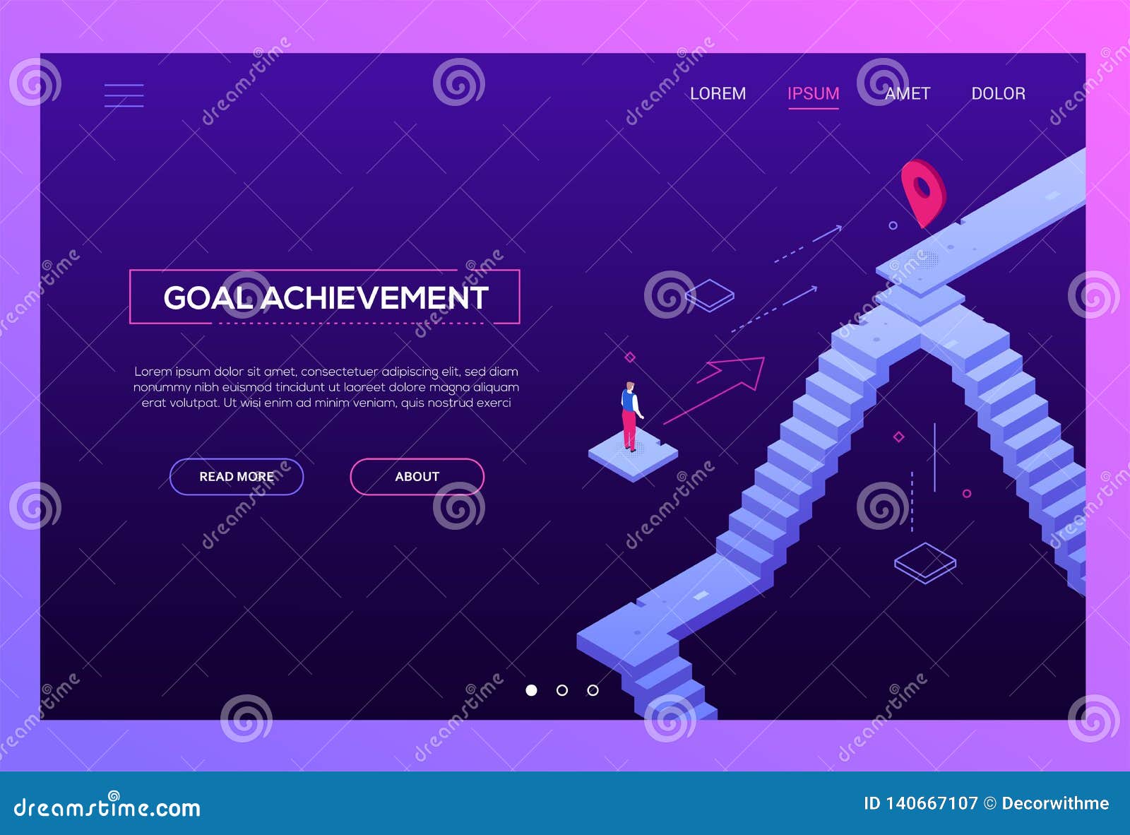 Goal Achievement - Modern Isometric Vector Website Header Stock Vector ... Goal Achievement - Modern Isometric Vector Website Header Stock Vector ...