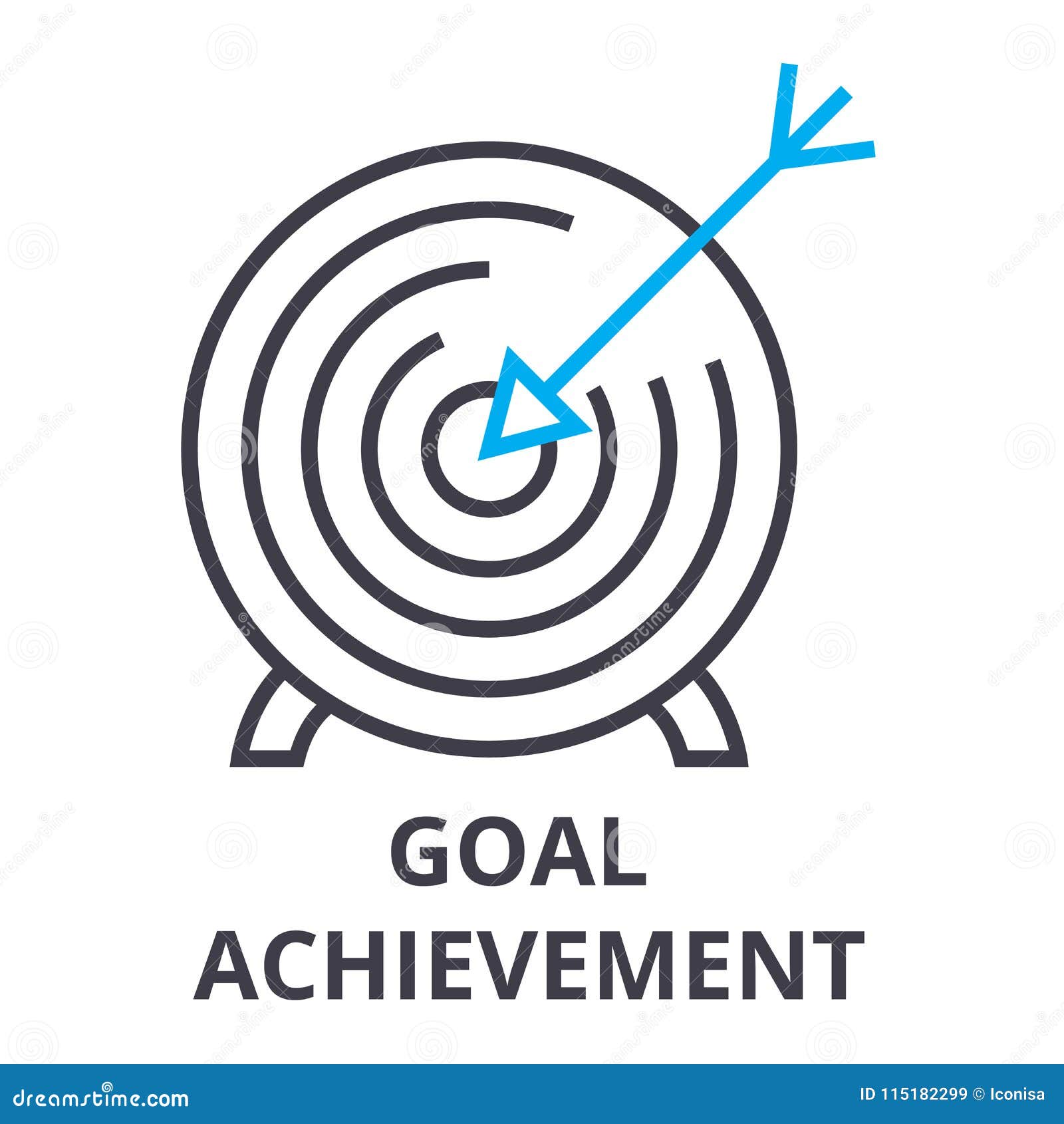 Goal Achievement Thin Line Icon, Sign, Symbol, Illustation, Linear ...