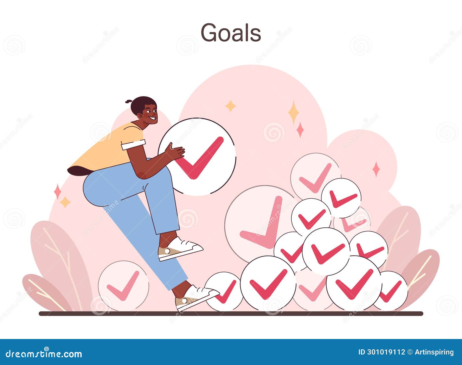 Goal Achievement Visualization. Flat Vector Illustration Stock Vector ...