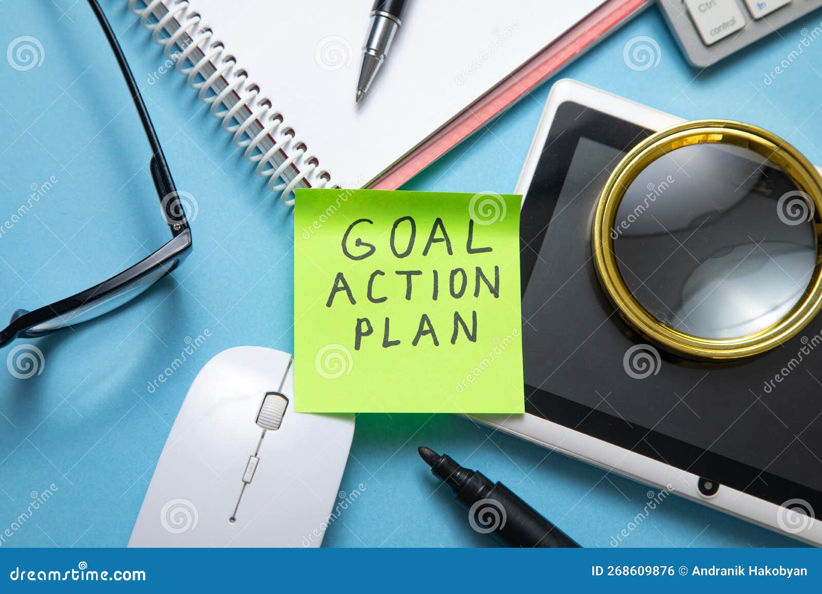 Goal. Action. Plan on Sticky Note Stock Photo - Image of mission, note ...