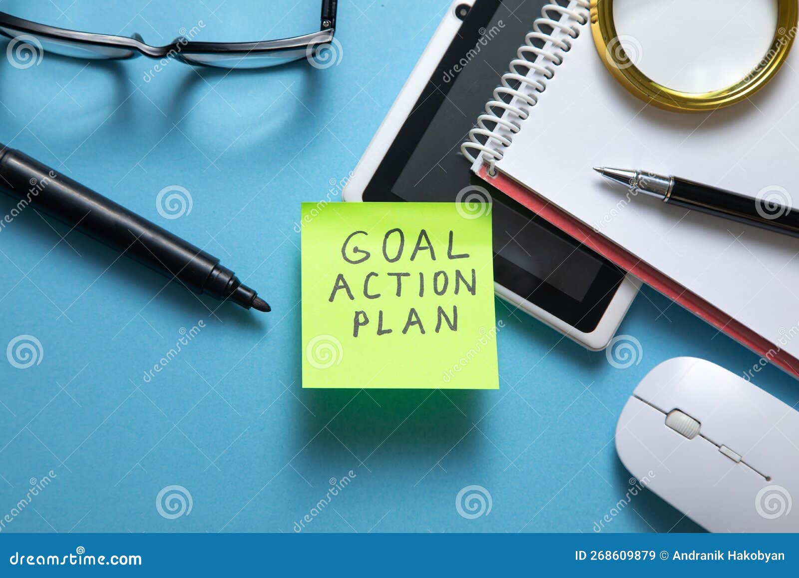 Goal. Action. Plan on Sticky Note Stock Image - Image of aspiration ...