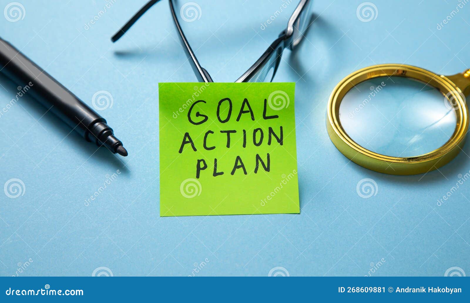 Goal. Action. Plan on Sticky Note Stock Image - Image of business ...