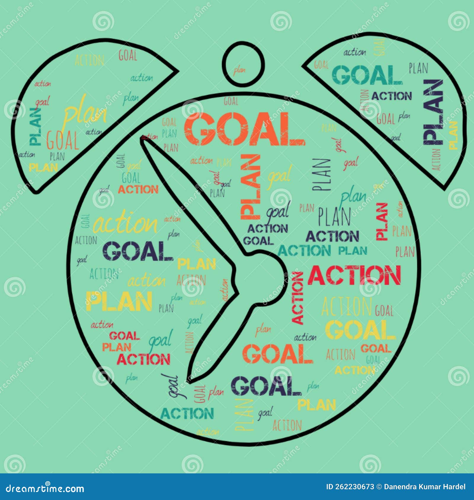 Goal, Action and Plan with Time Presentation with a Green Background ...