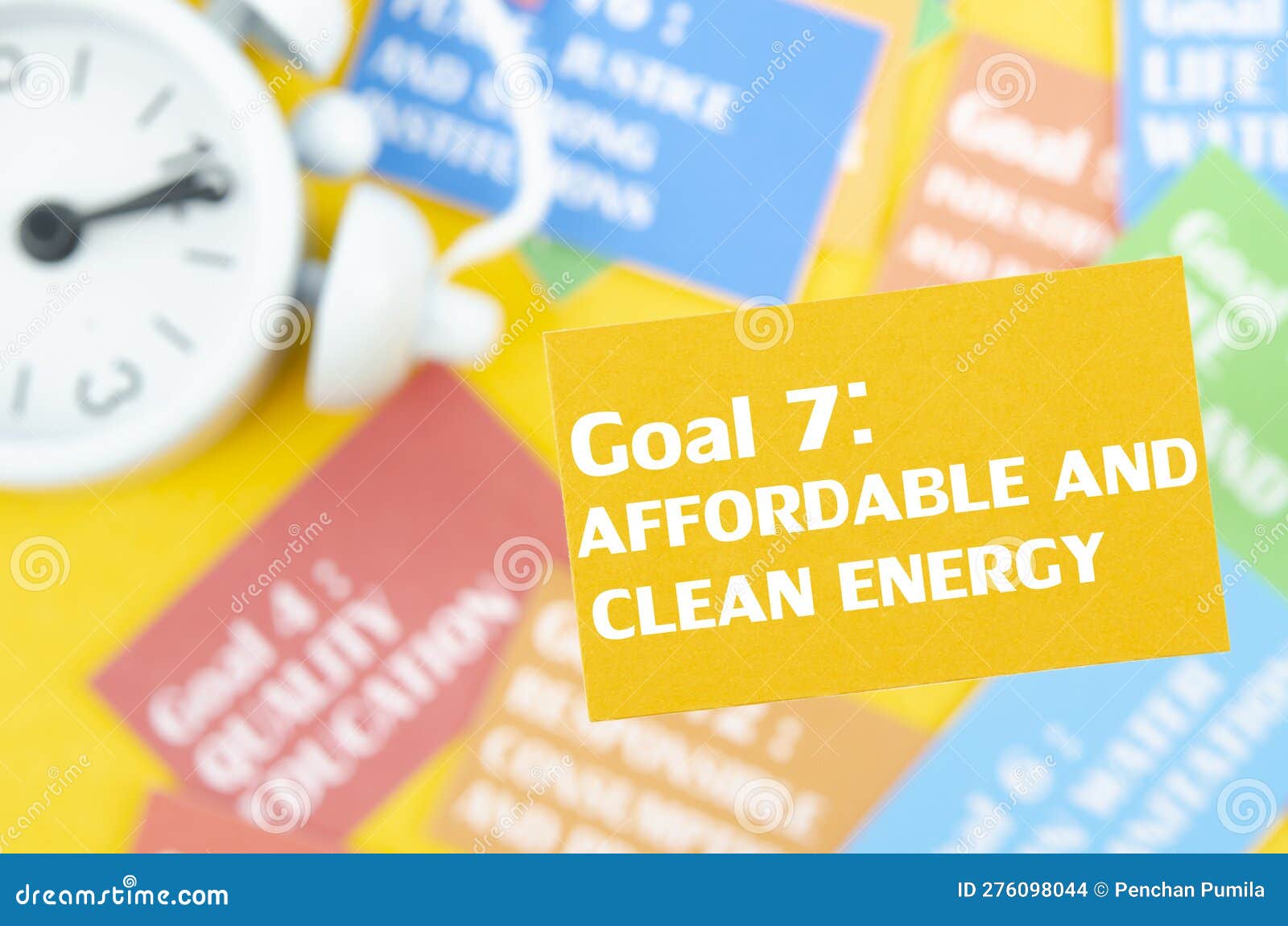 The Goal 7 : Affordable and Clean Energy. the SDGs 17 Development Goals ...