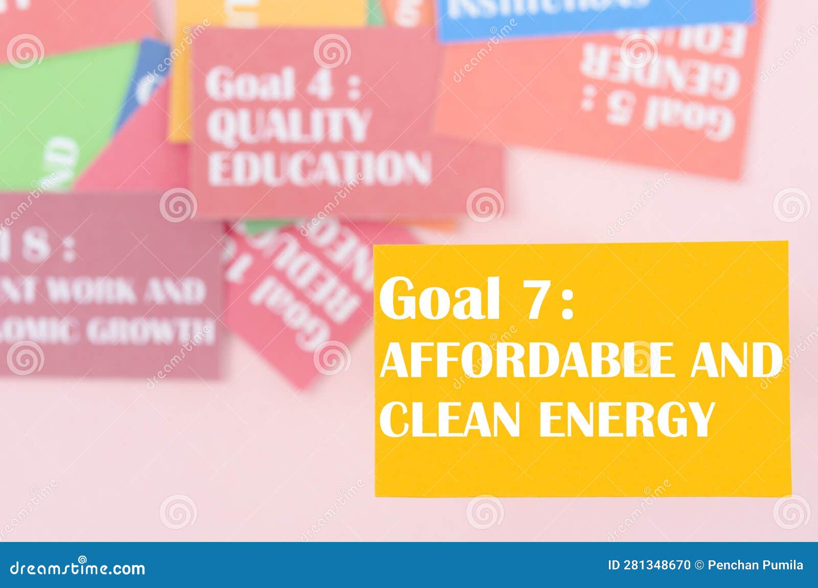 The Goal 7: Affordable and Clean Energy. the SDGs 17 Development Goals ...