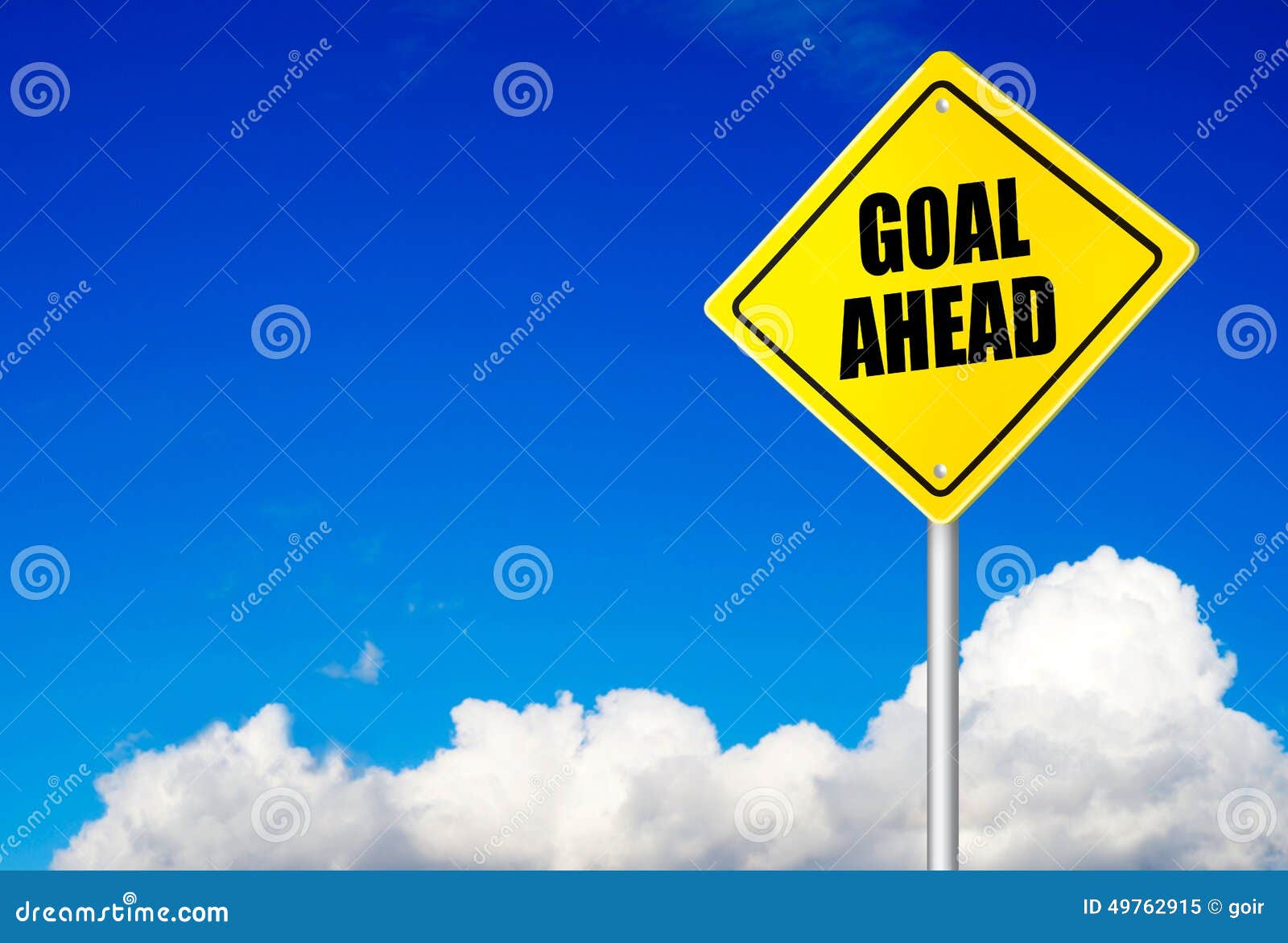 Goal Ahead Message on Road Sign Stock Image - Image of path, message ...