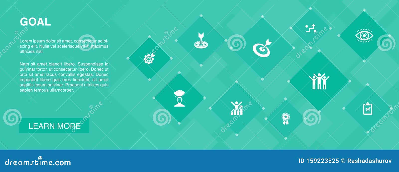 Goal Banner 10 Icons Concept.target Stock Vector - Illustration of ...