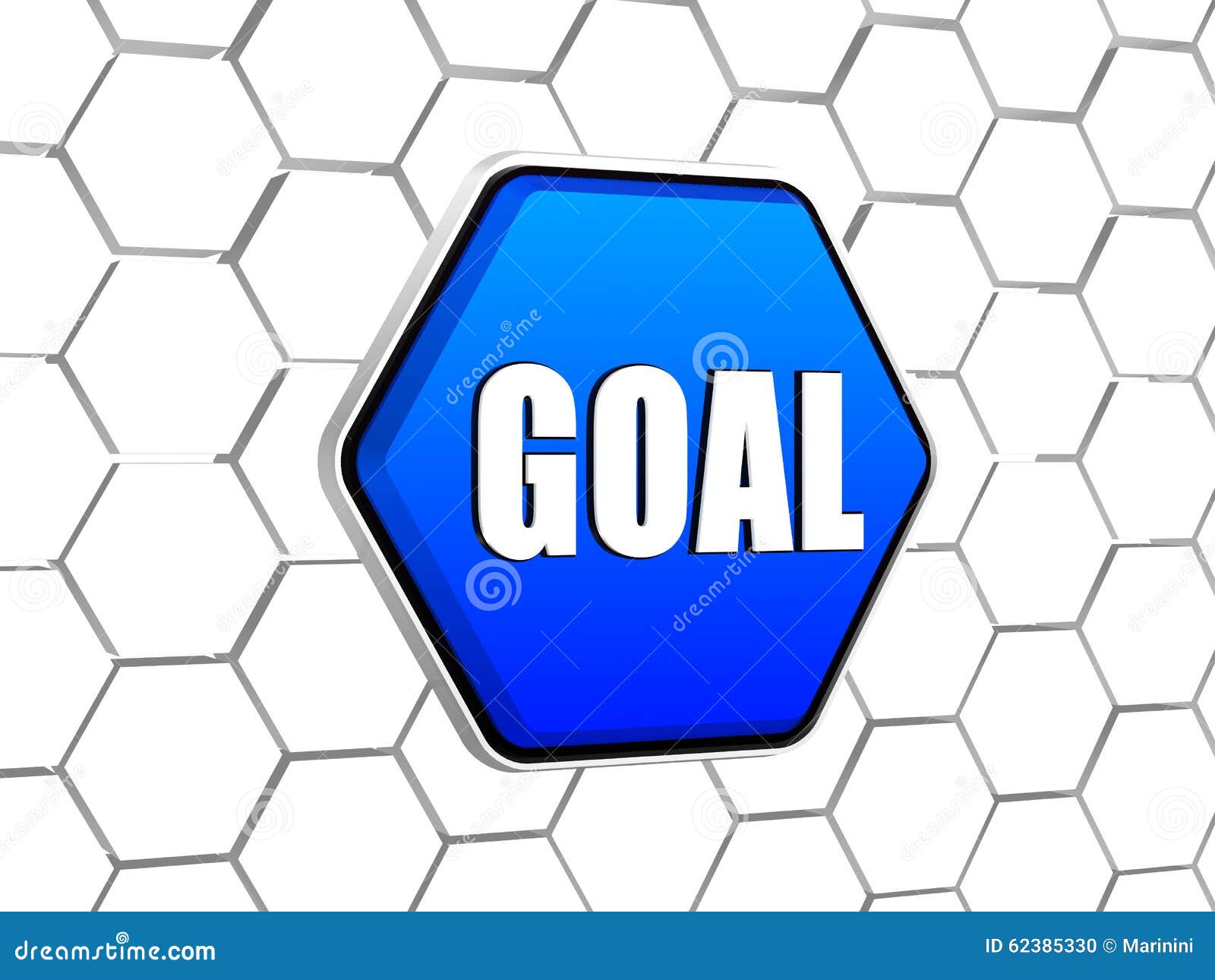 Goal in blue hexagon stock illustration. Illustration of accomplish ...