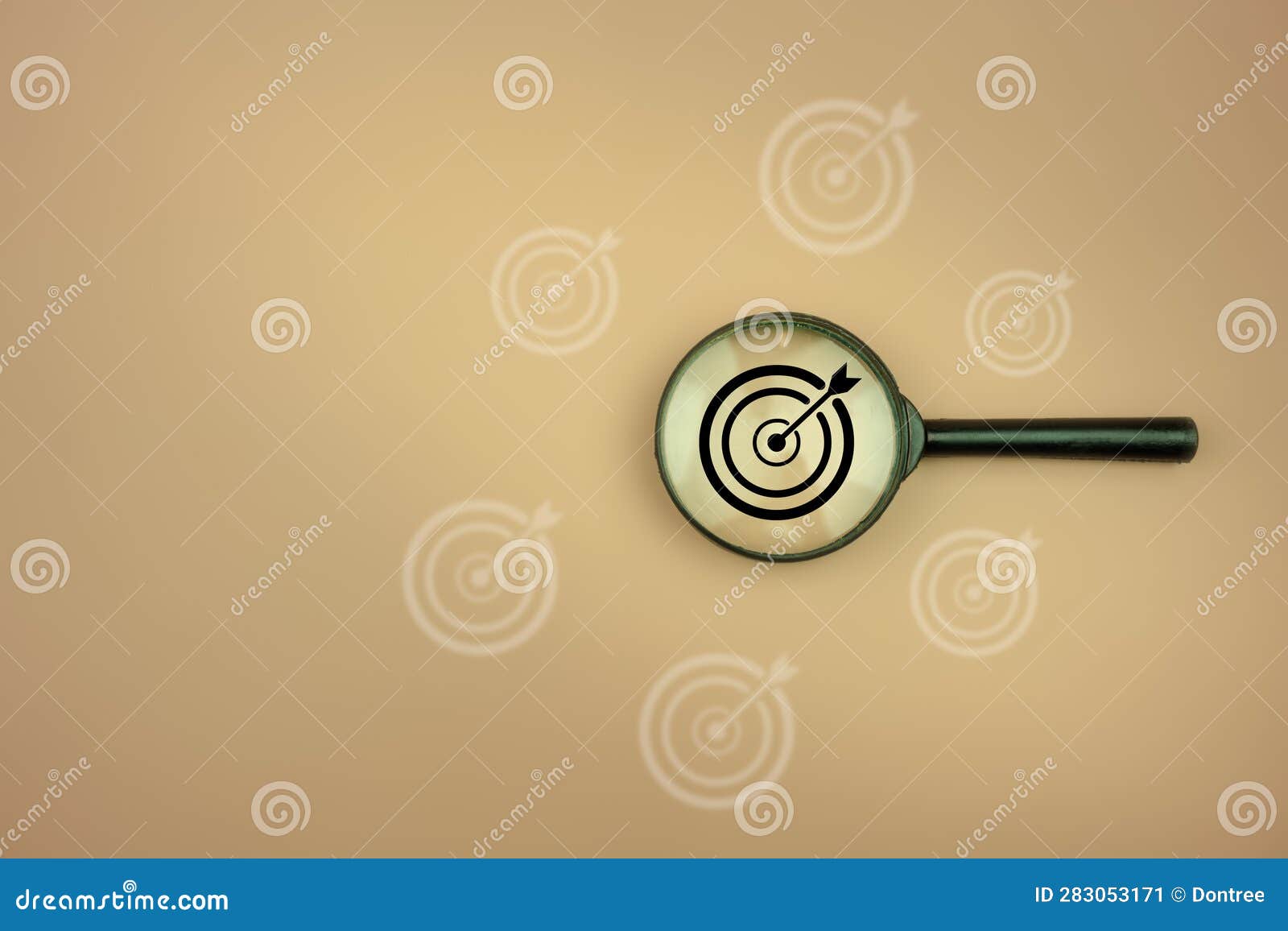 Goal Board Inside of Magnifying Glass. Finding, Selection Situation ...