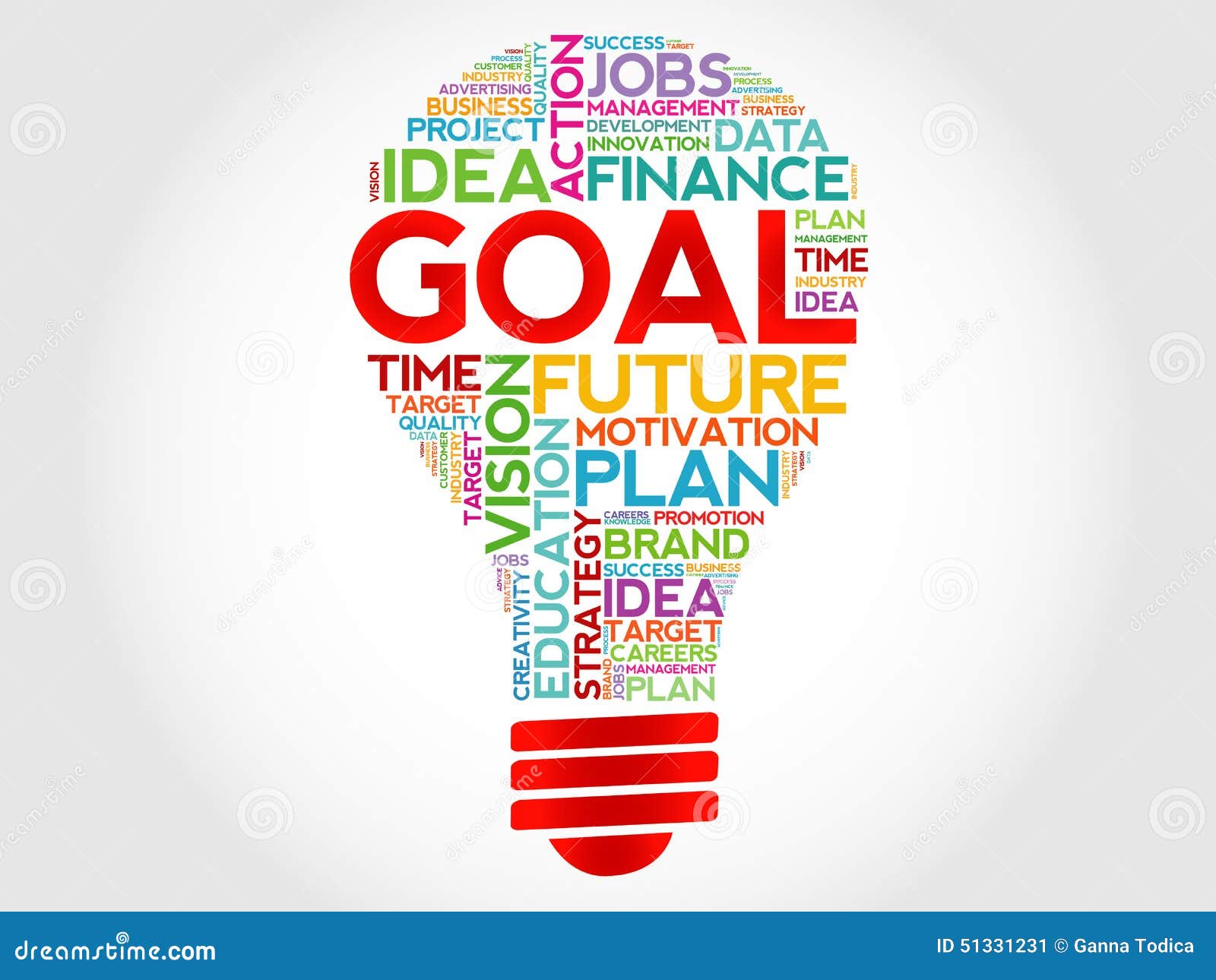 GOAL bulb stock illustration. Illustration of innovation - 51331231