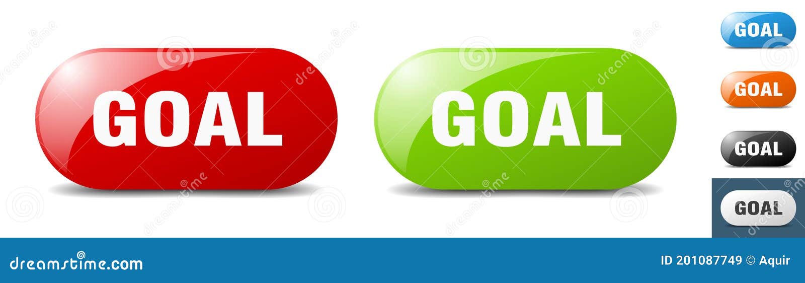 Goal Button. Key. Sign. Push Button Set Stock Vector - Illustration of ...