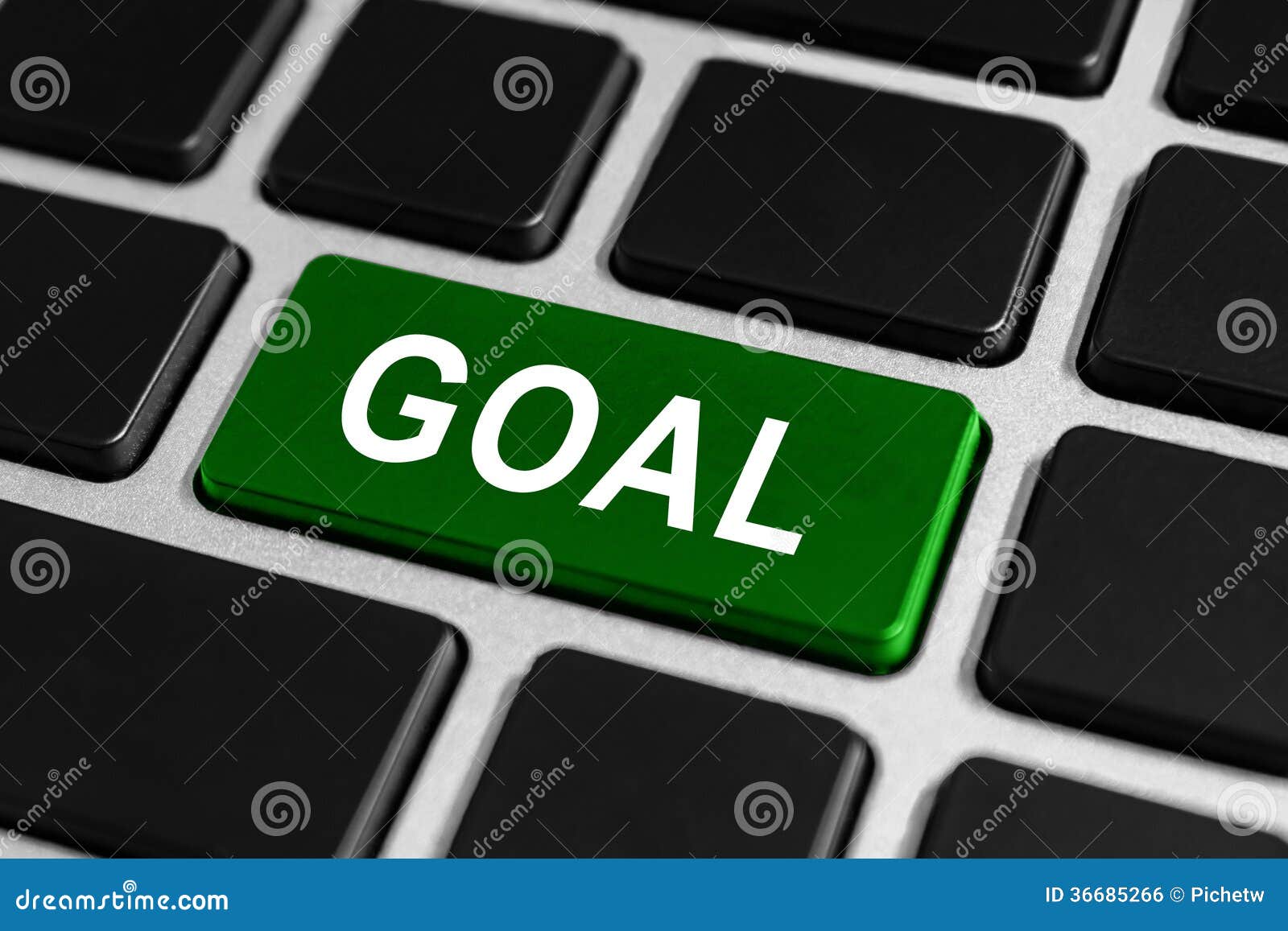 Goal button on keyboard stock photo. Image of future - 36685266
