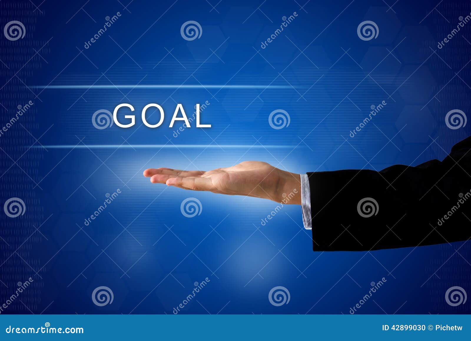 Goal Button on Virtual Screen Stock Photo - Image of objectives ...