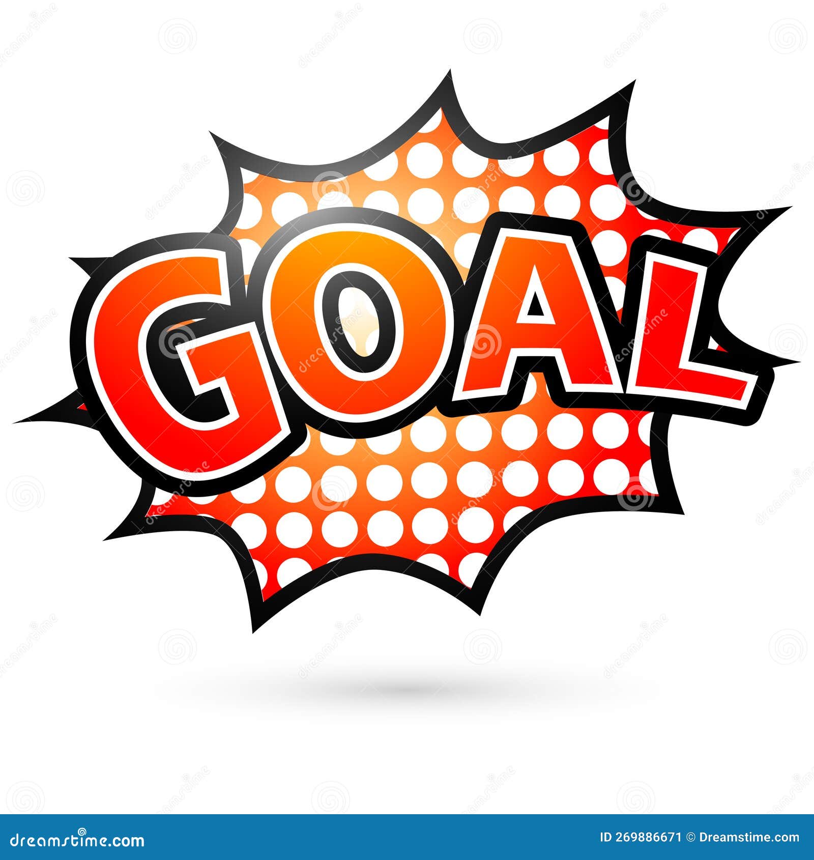 Goal!!! Comic Style Sport Illustration With Soccer Ball. Football Ball ...